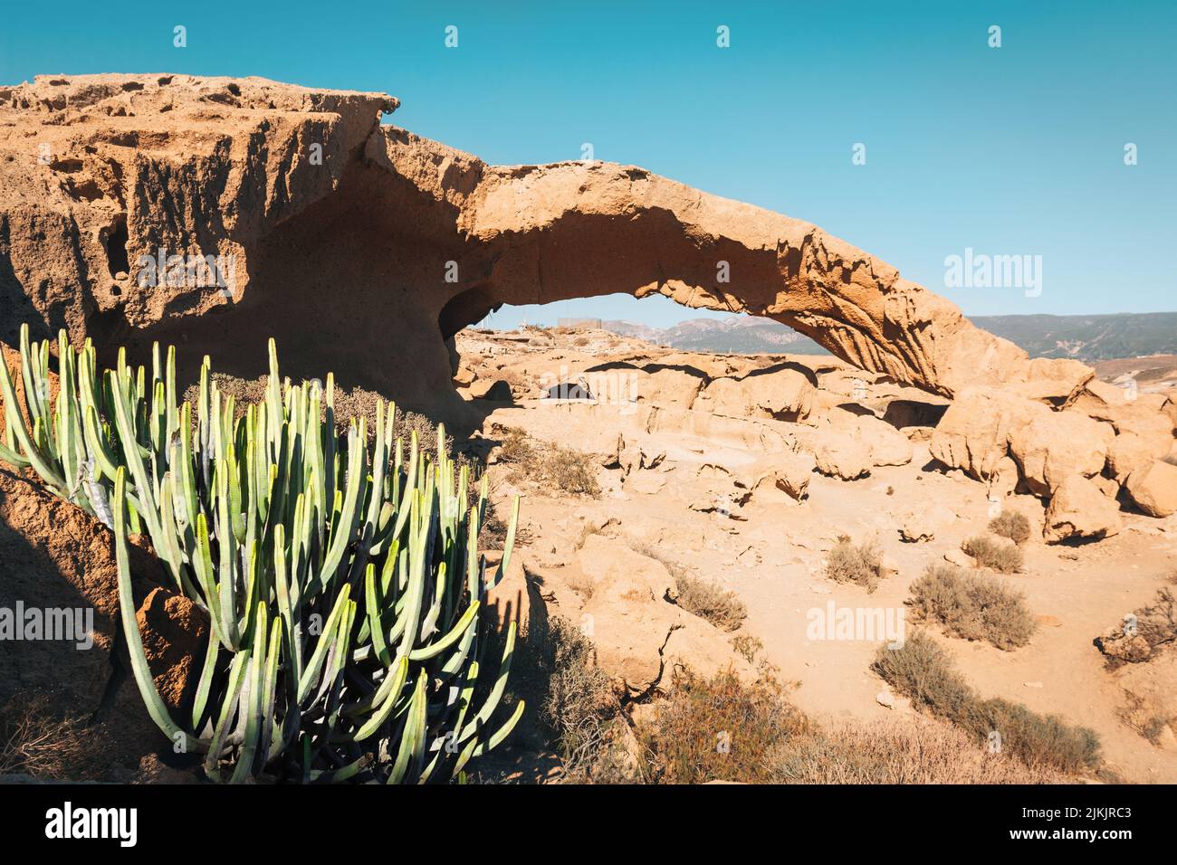 Volcanic Formation Natural Arch in the Desert Tenerife Canary Islands ...