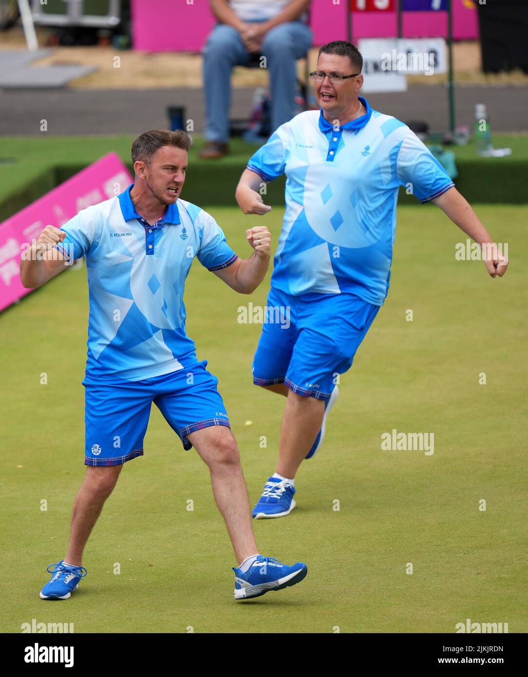 Scotland's Garry Brown and Kevin Wallace celebrate winning gold in the ...