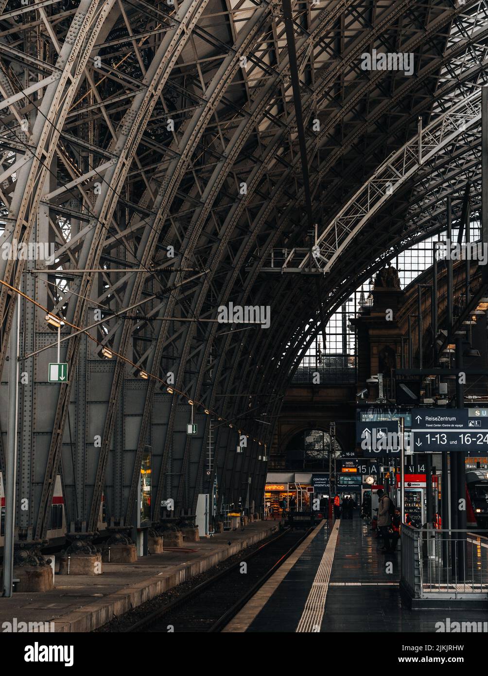 A vertical shot of the Frankfurt train station, Germany Stock Photo - Alamy