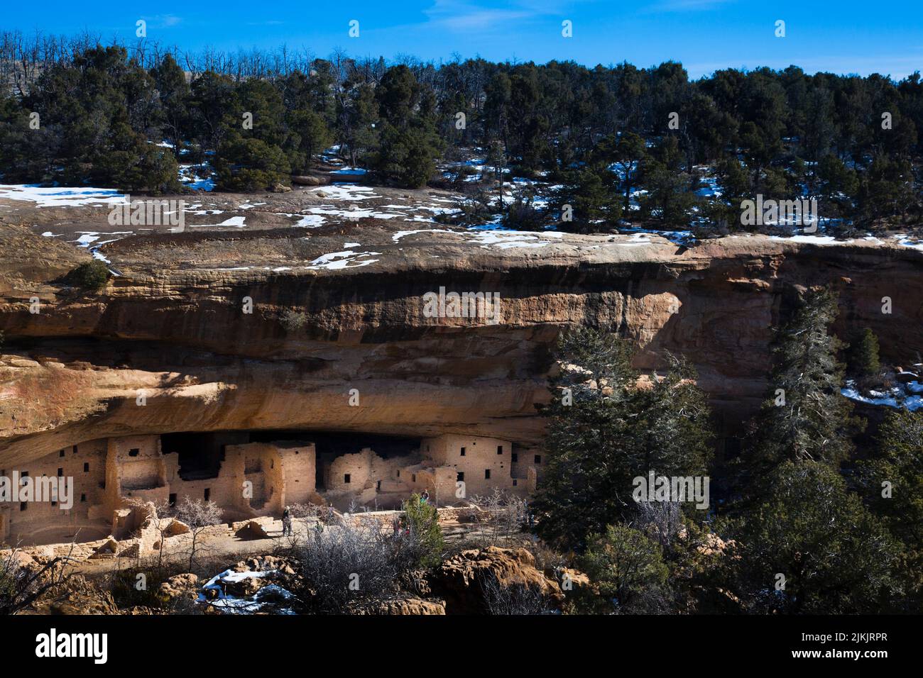 Ancient Anasazi cliff dweller castle structure inside a canyon wall ...
