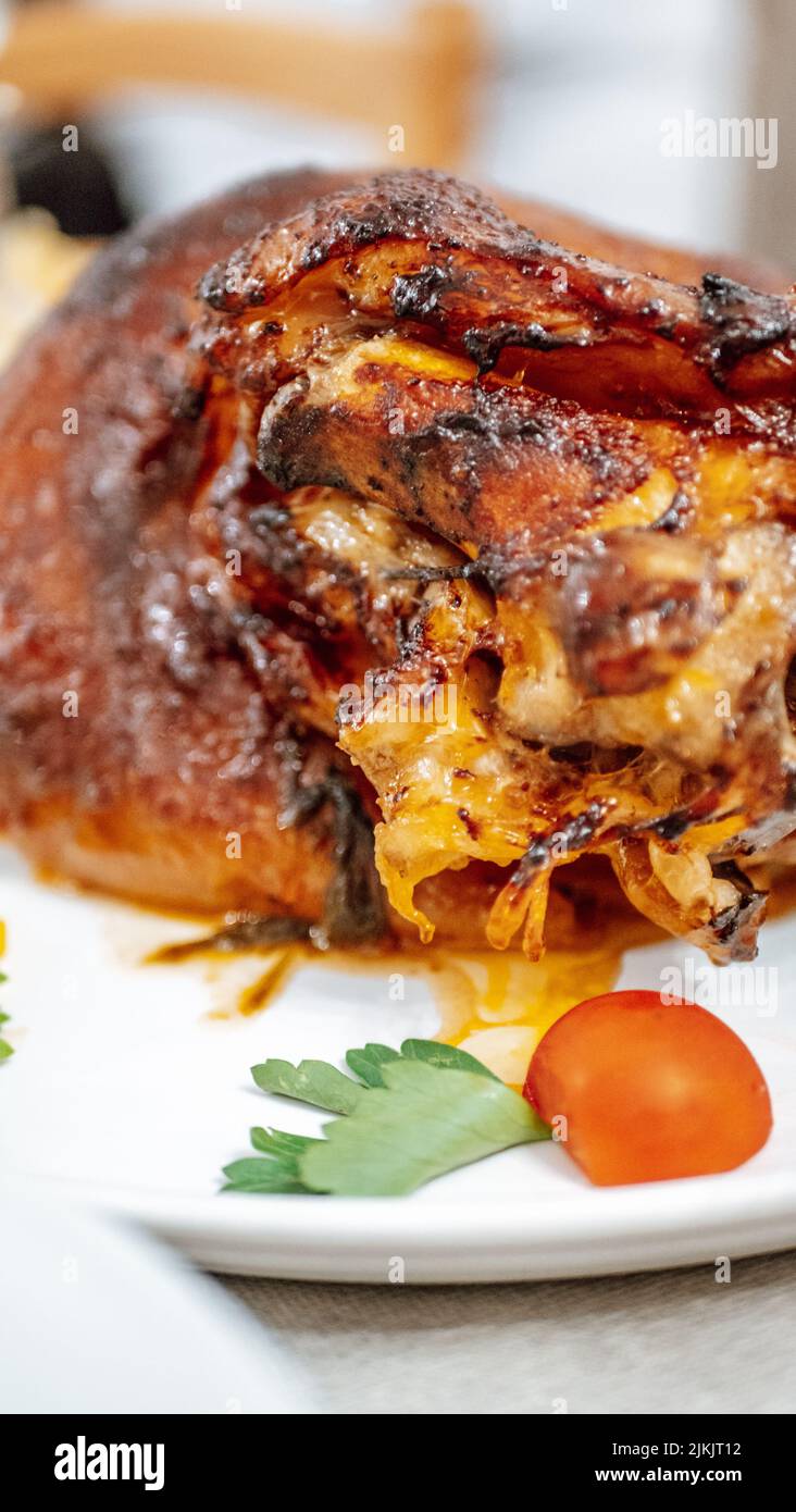 original German BBQ pork knuckle, close up Stock Photo - Alamy