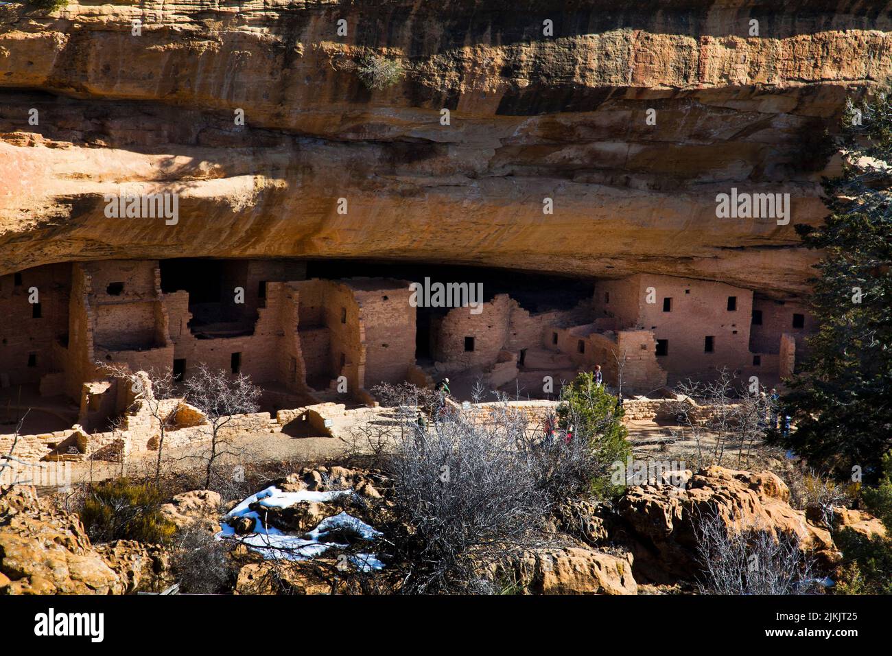 Ancient Anasazi cliff dweller castle structure called Spruce Tree House ...