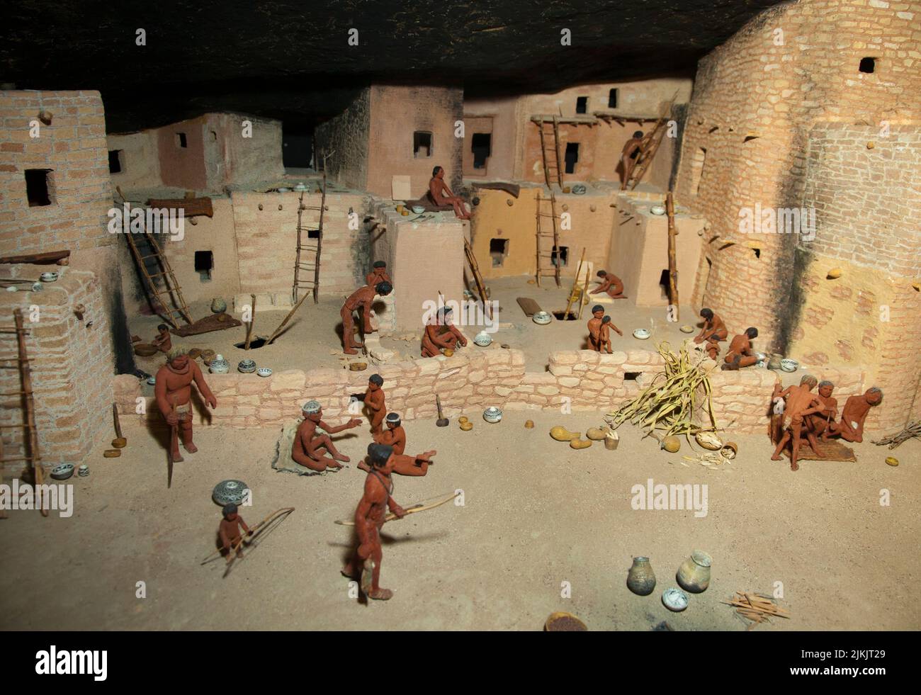 Museum display illustrates daily life inside a cliff dwelling village ...