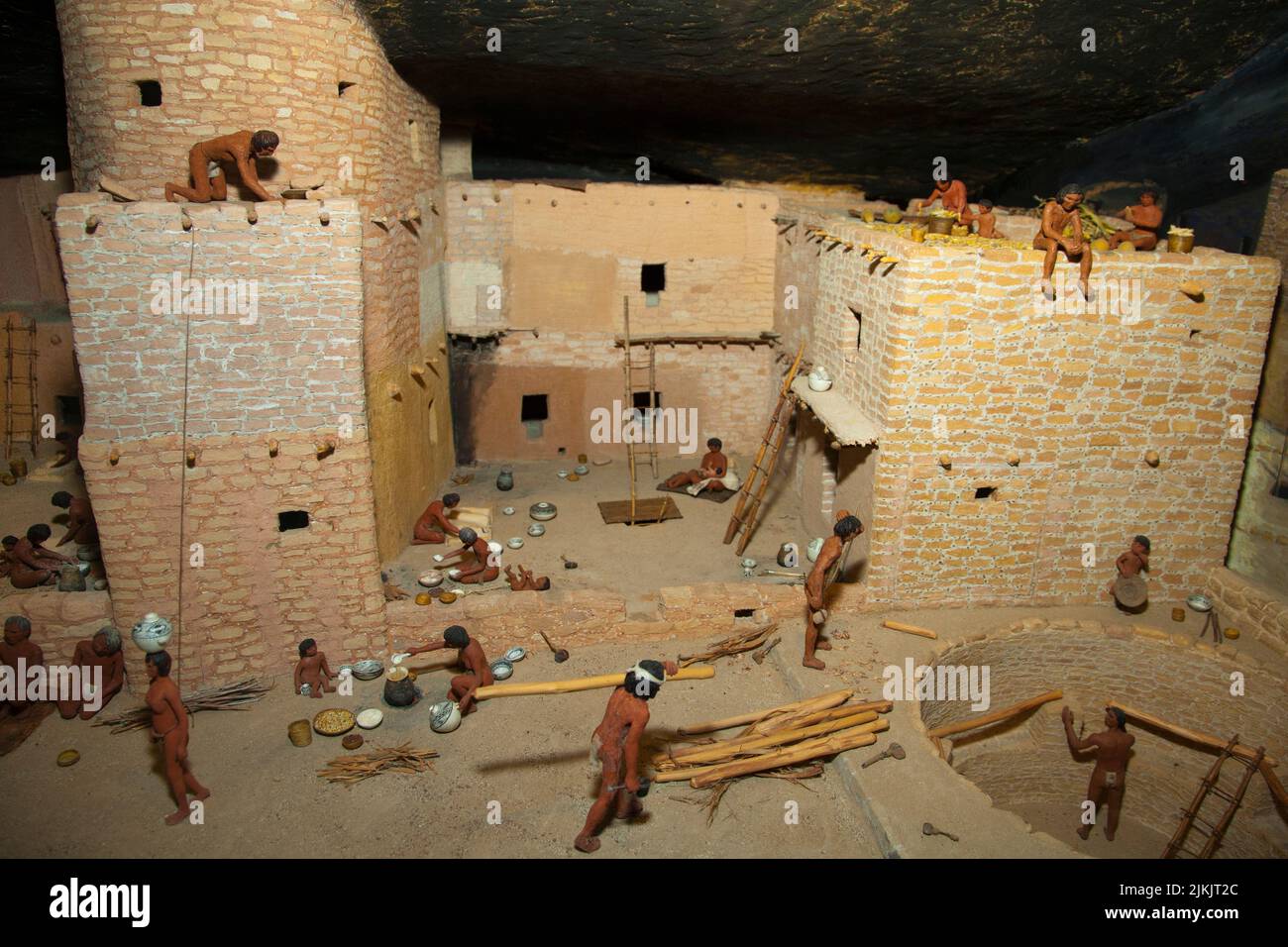 Museum display illustrates daily life inside a cliff dwelling village ...