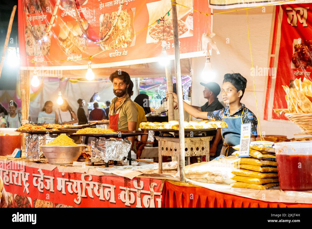 A food market in carnival festival in Mumbai, Maharashtra Stock Photo ...