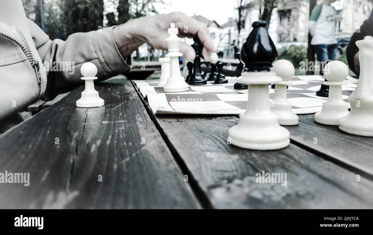 Chess board on street hi-res stock photography and images - Alamy