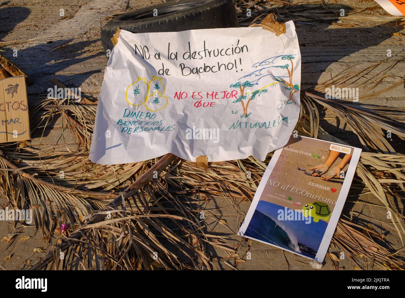 A demonstration against the mega project on the beach.Save nature, save ...