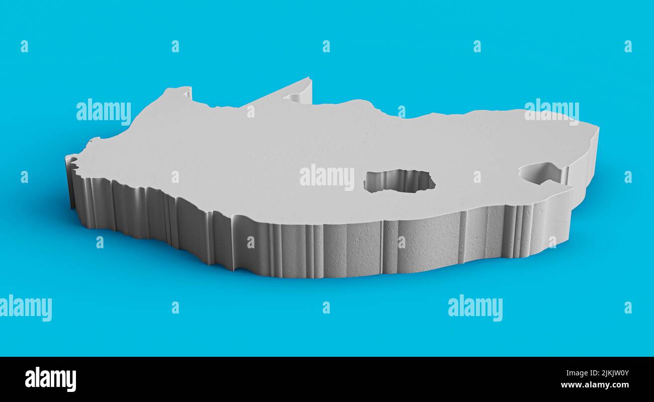 South Africa 3D Topographic map Geography Cartography and topology Sea ...