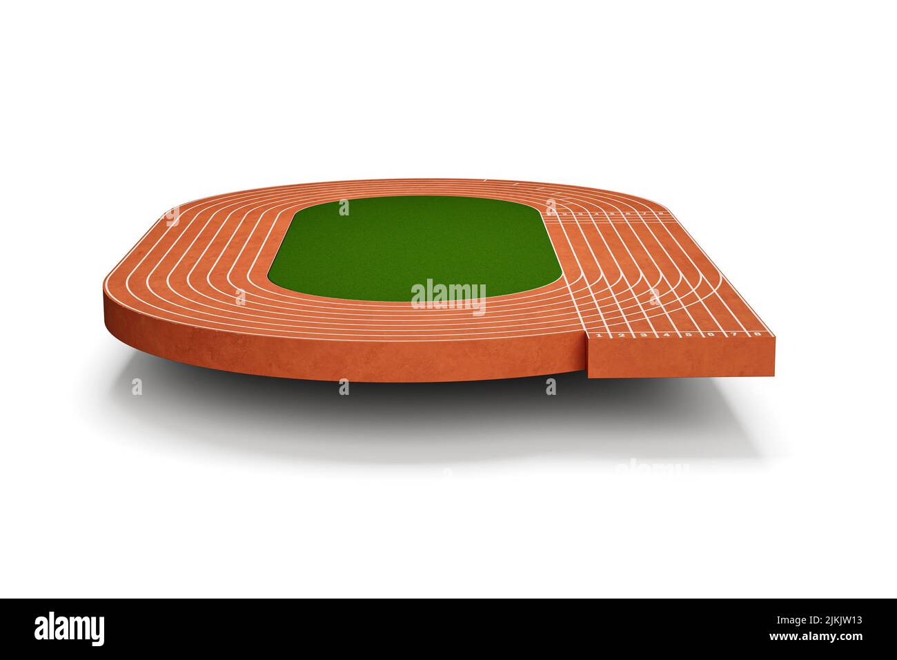 Running 3D cross section with running track, 3D Illustration cut away ...