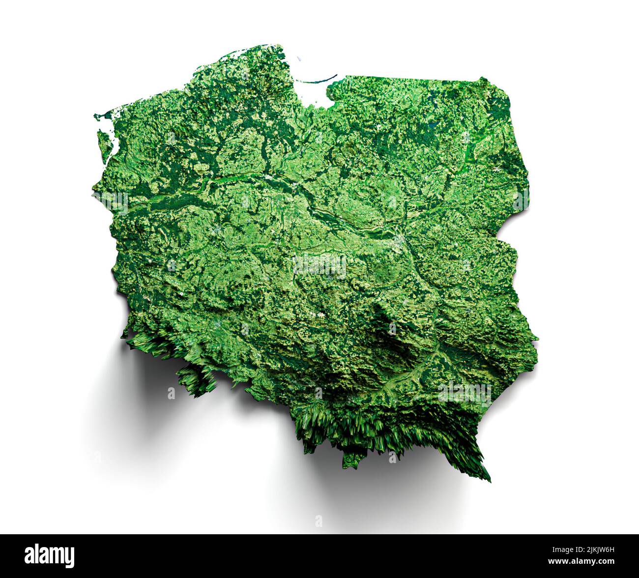 Poland Topographic Map 3d realistic Poland map Color texture and Rivers ...
