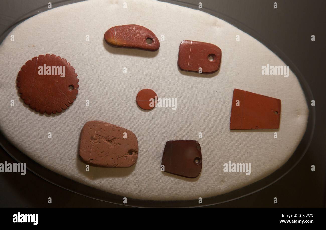 Red pipestone pendants were highly prized by the Anasazi, used as ...