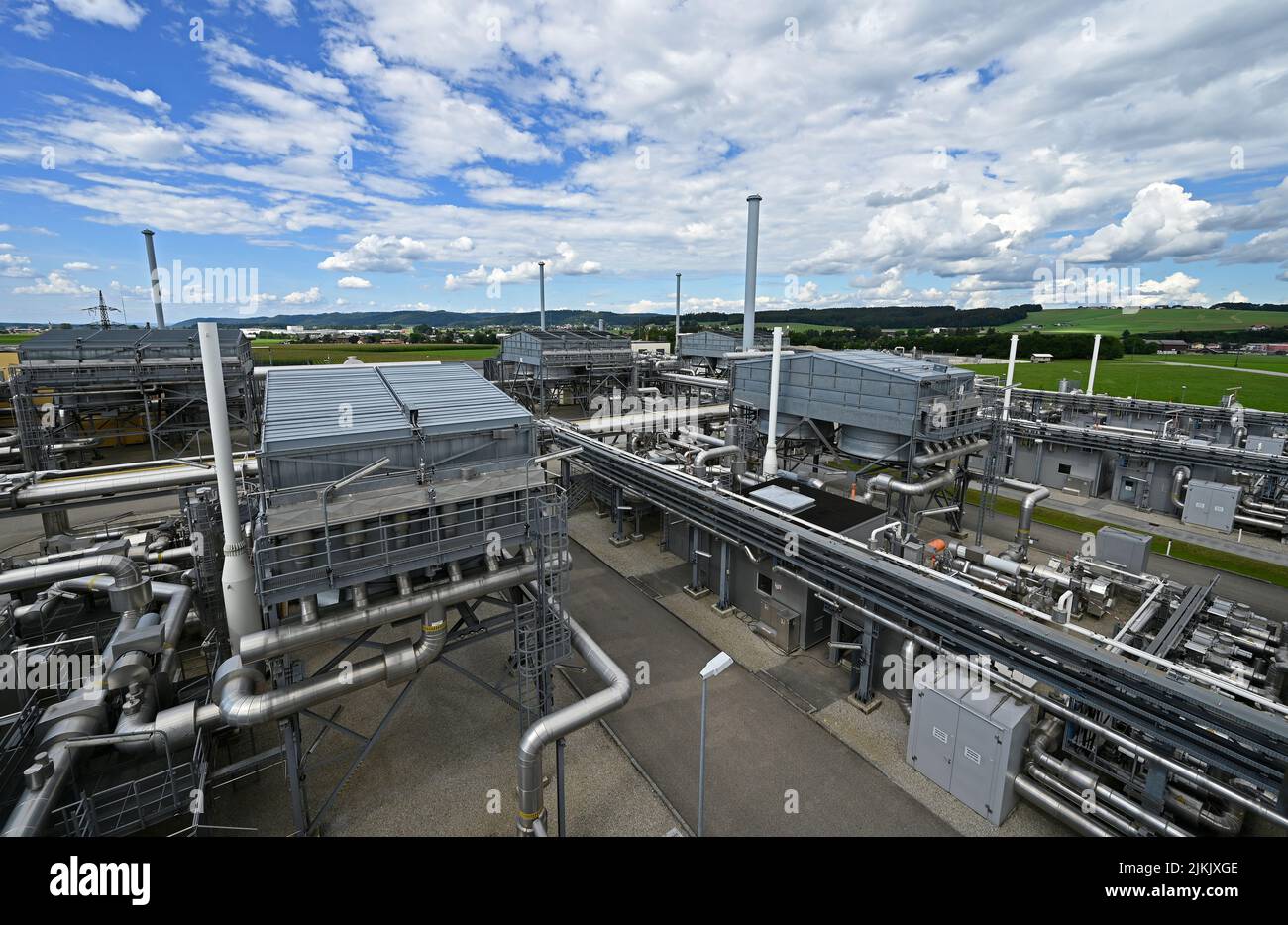 02 August 2022, Austria, Straßwalchen: View of the Haidach gas storage ...