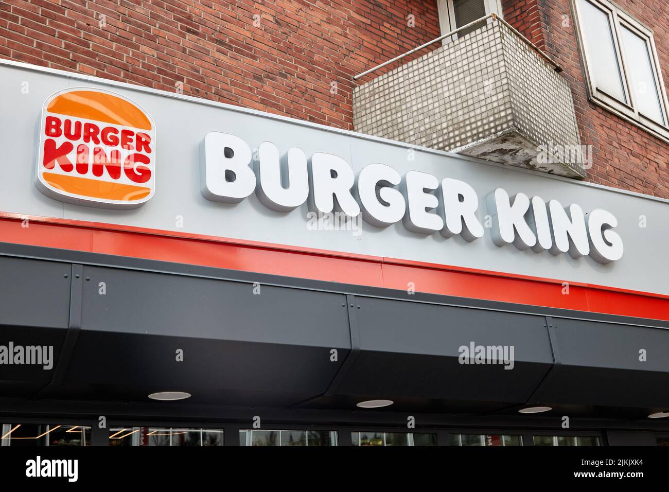 Hamburg, Germany. 02nd Aug, 2022. The logo and Schirifzug "Burger King ...