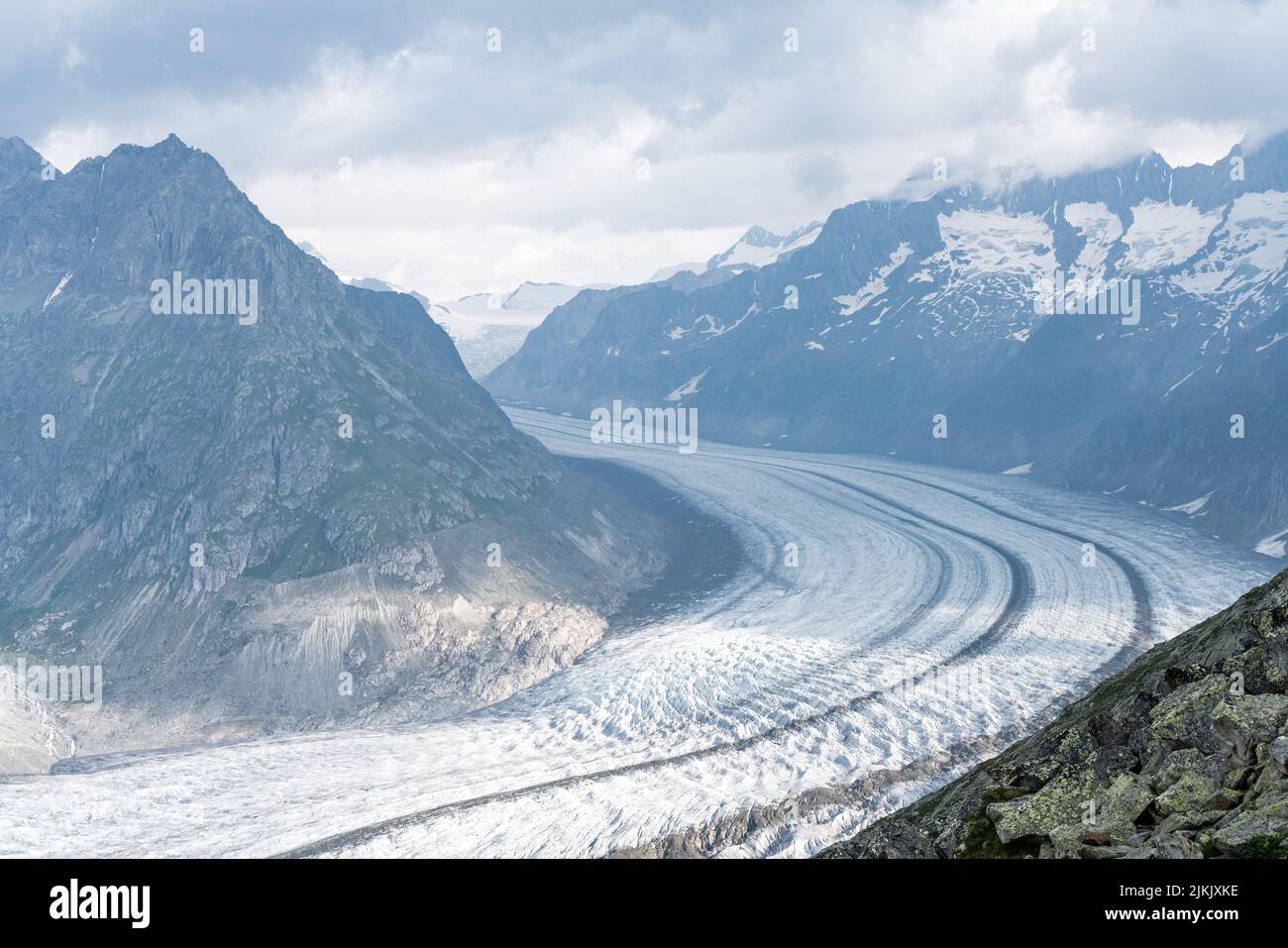 A view of road in Aletschgletscher in Wallis Stock Photo - Alamy
