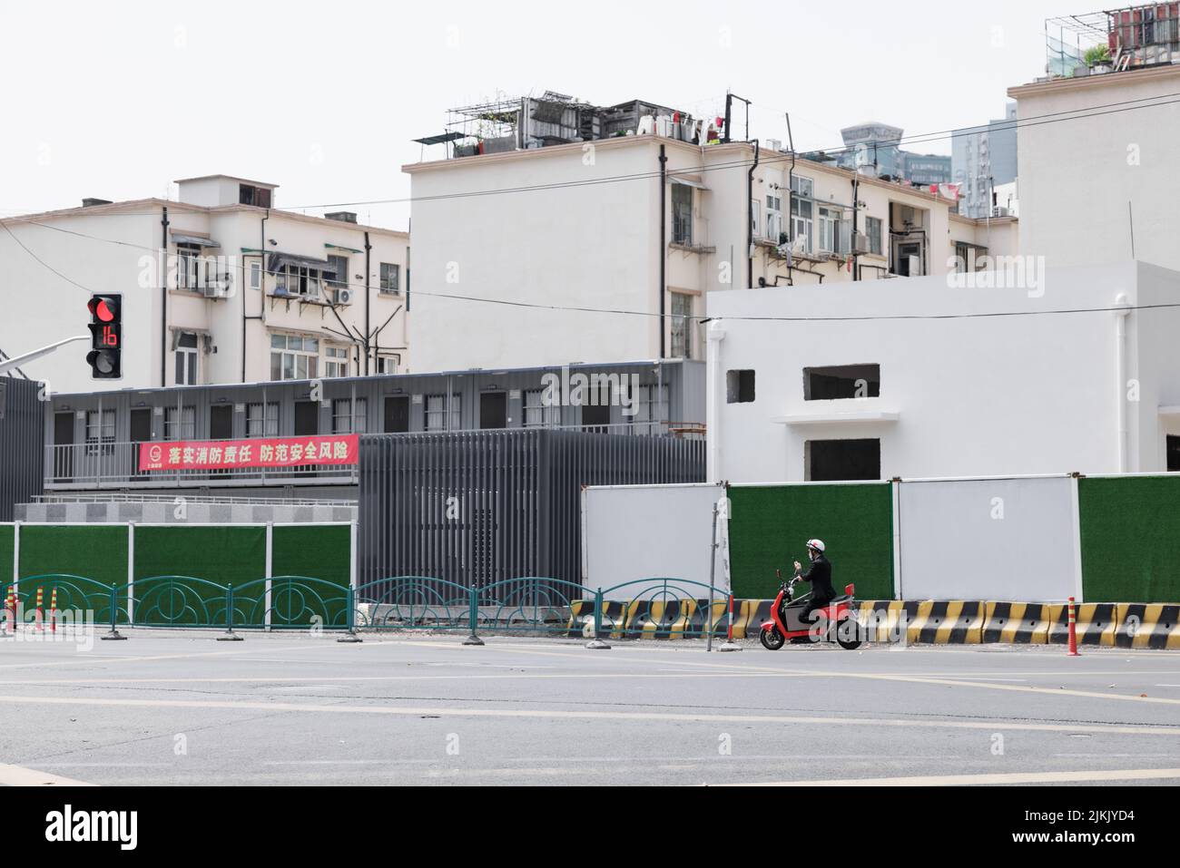 An almost empty buildings and streets in preparation for the quarantine ...