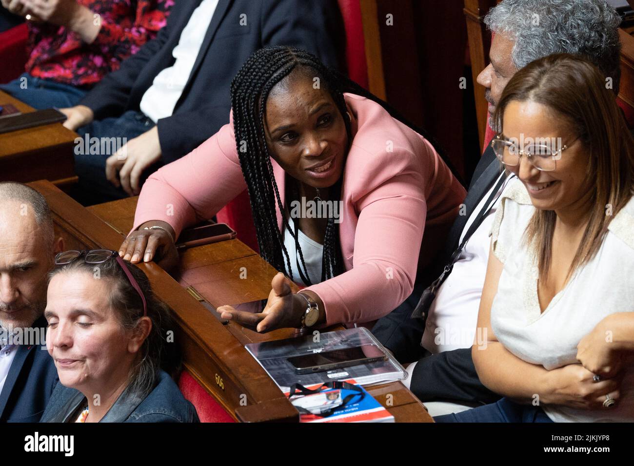 Paris, France. 02nd Aug, 2022. French LFI deputy Rachel Keke during a ...