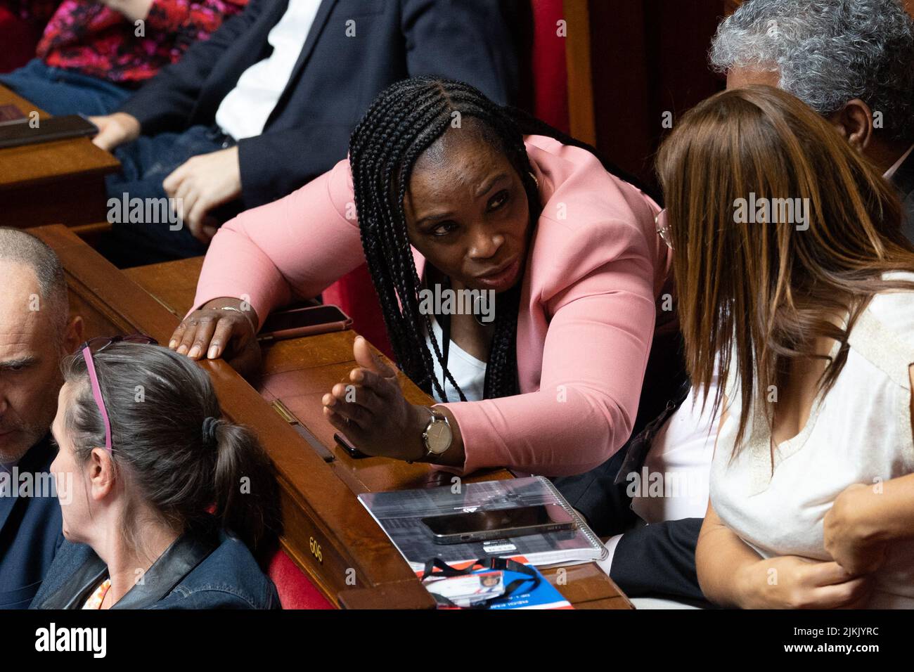 Paris, France. 02nd Aug, 2022. French LFI deputy Rachel Keke during a ...