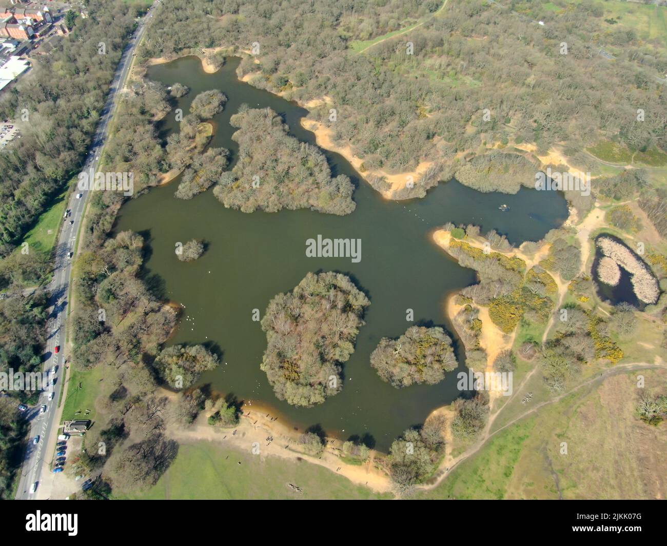 An aerial view of East London Hollow Ponds Stock Photo - Alamy