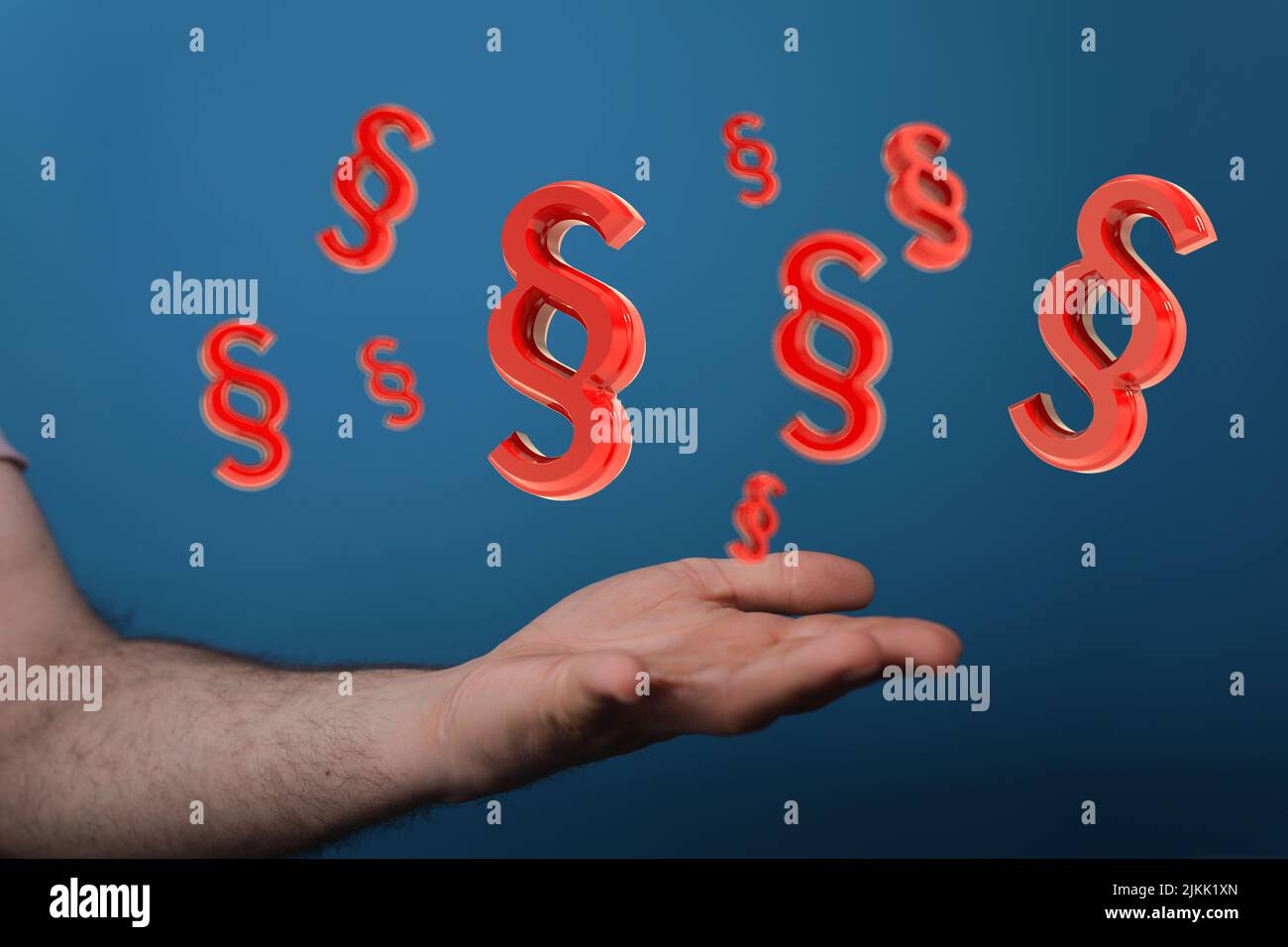 A person presenting the virtual projection of the paragraph signs Stock ...