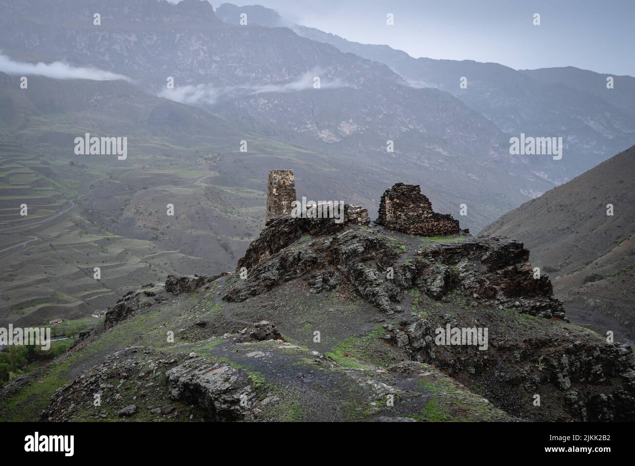 The ruins of the Kurt and Tag towers, North Ossetia Stock Photo - Alamy