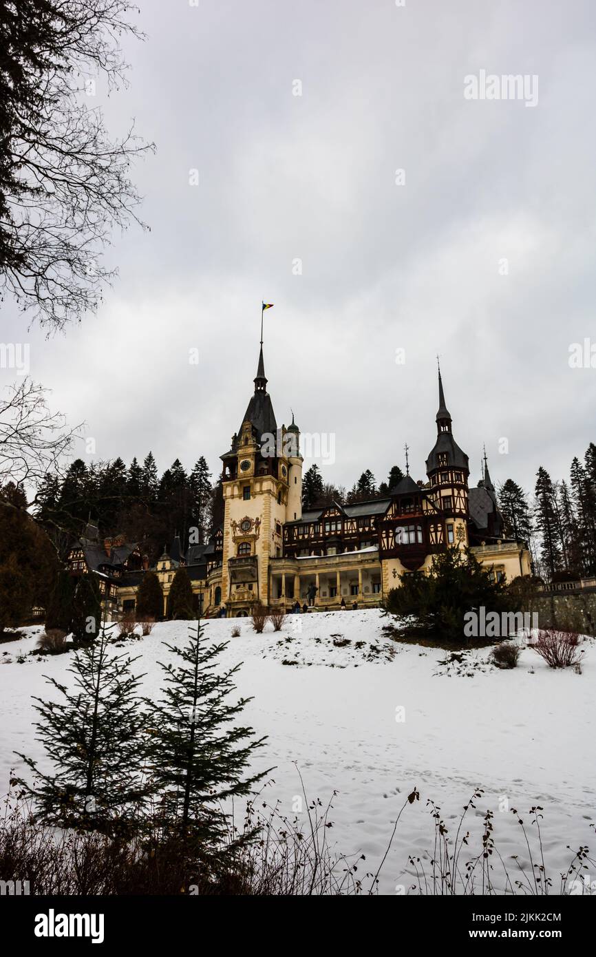 Peles Castle, Romania. Beautiful famous royal castle from Sinaia Stock ...