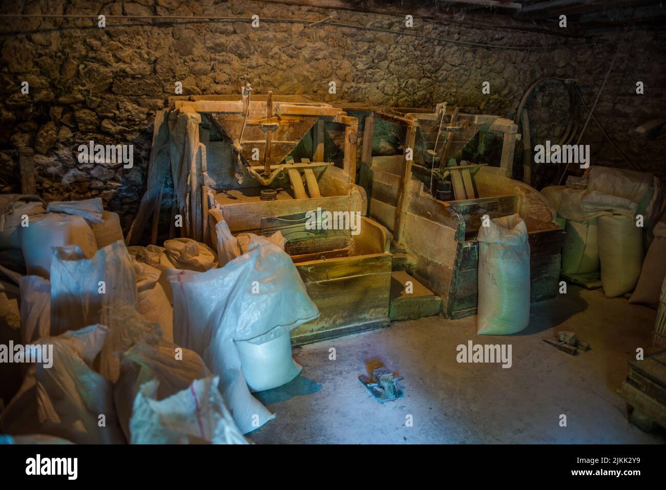A view of dirty basement with lots of instruments Stock Photo - Alamy
