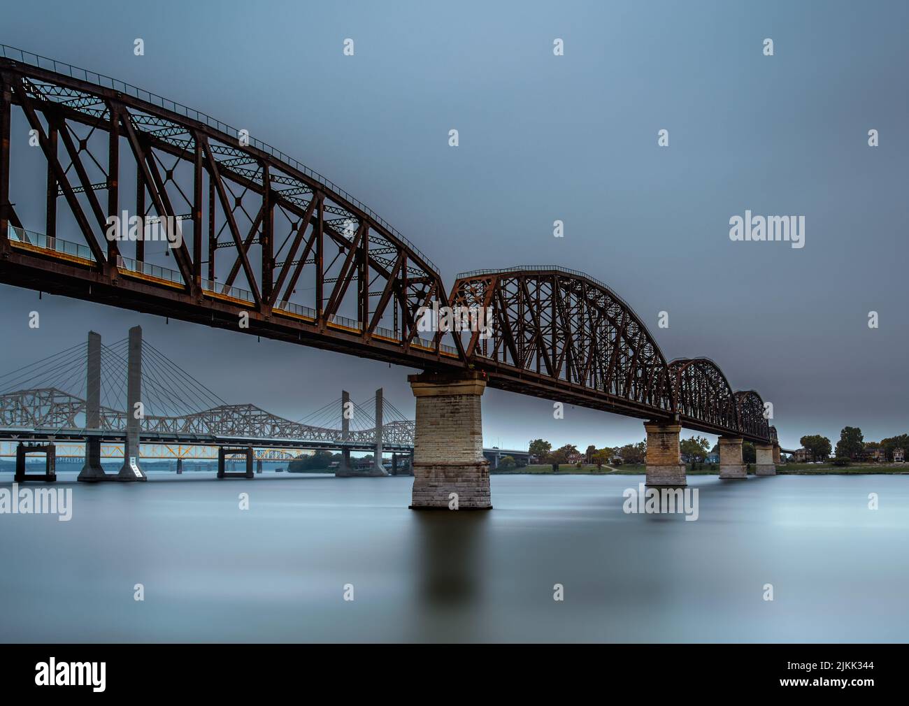 A scenic view of the Big Four Bridge in Louisville, Kentucky Stock ...