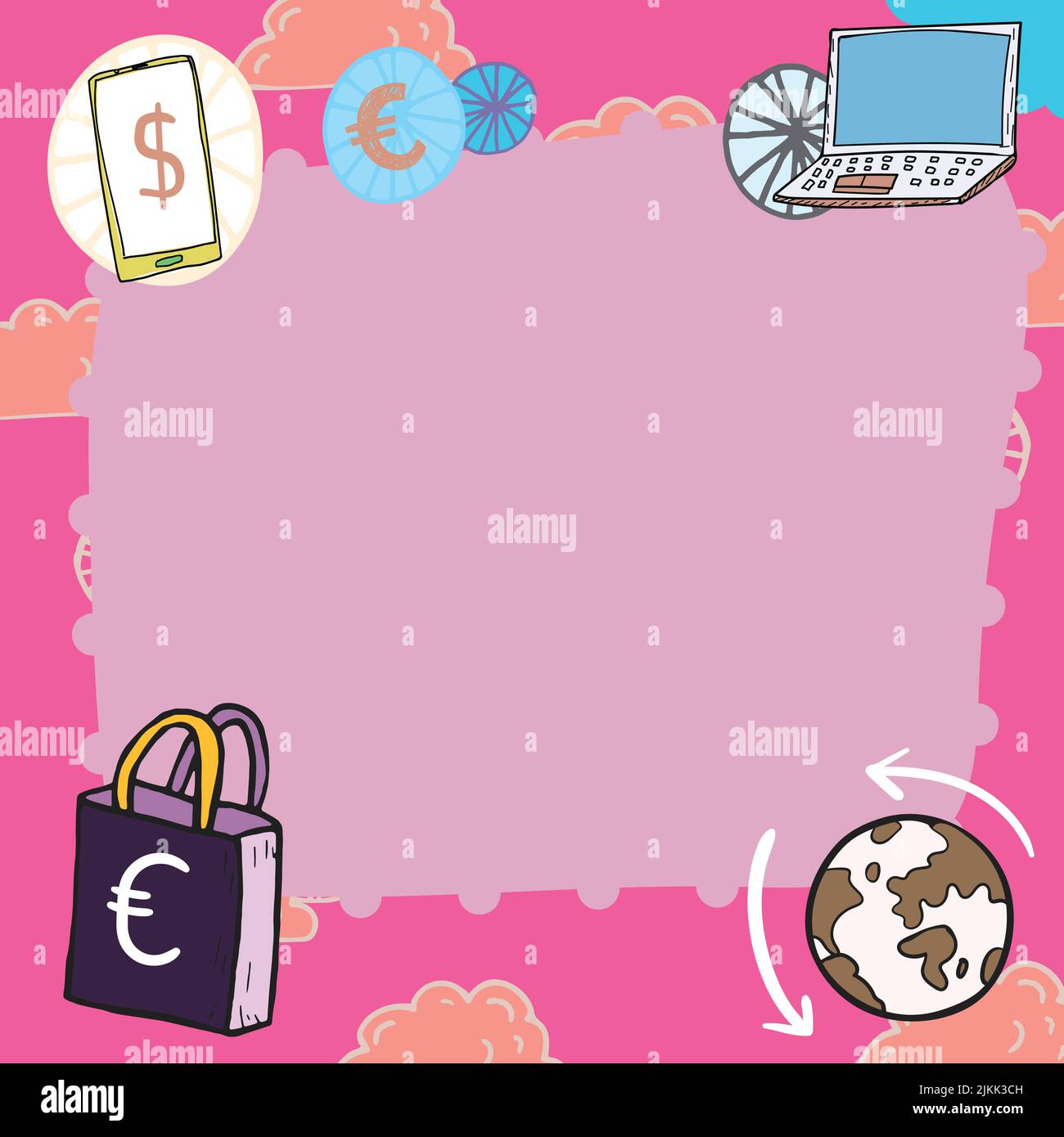 Important Message Presented In Frame With Lap Top, Mobile Phone, Earth ...