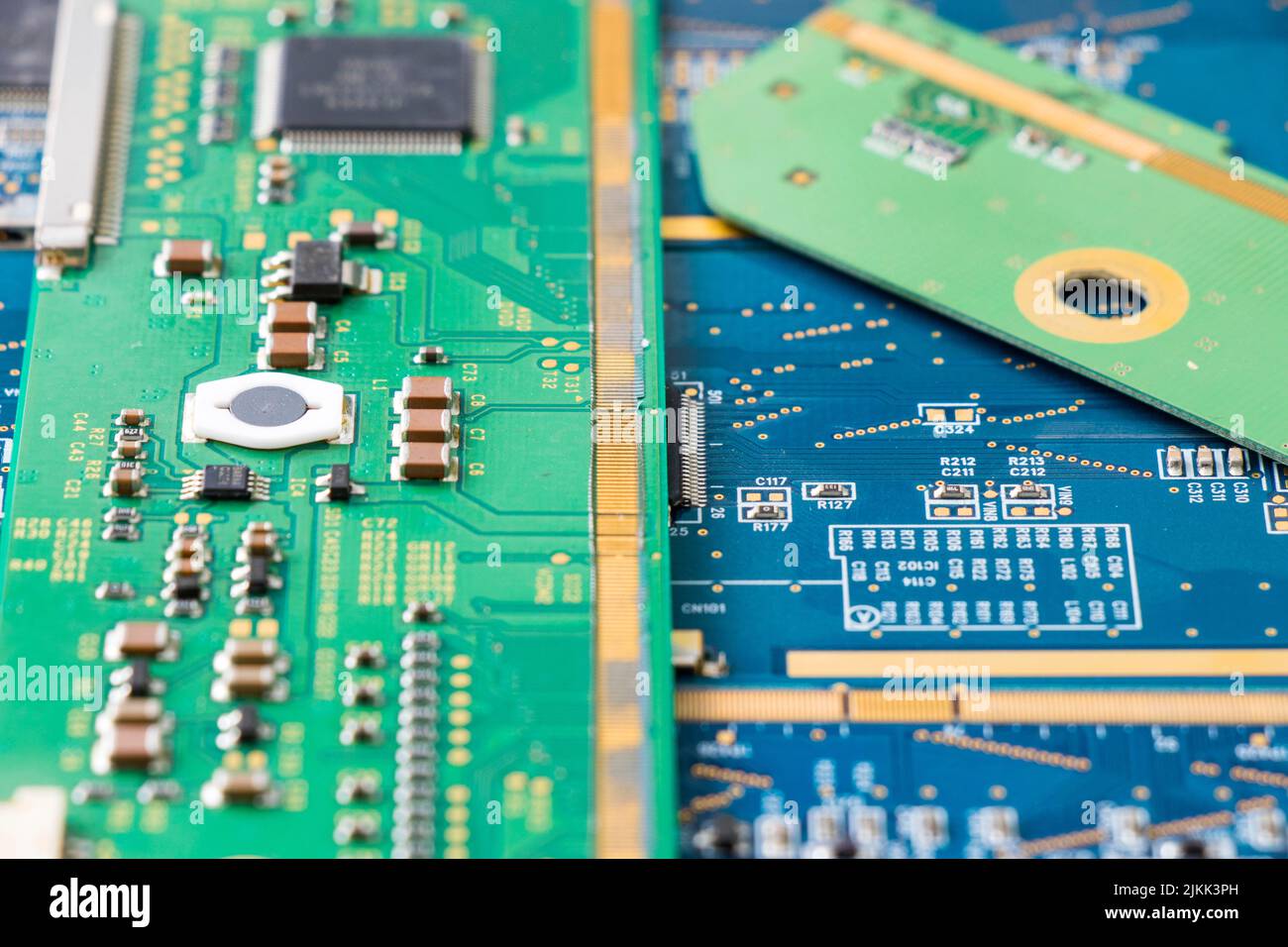 Electronic motherboard, isometric processor microchip on the white ...