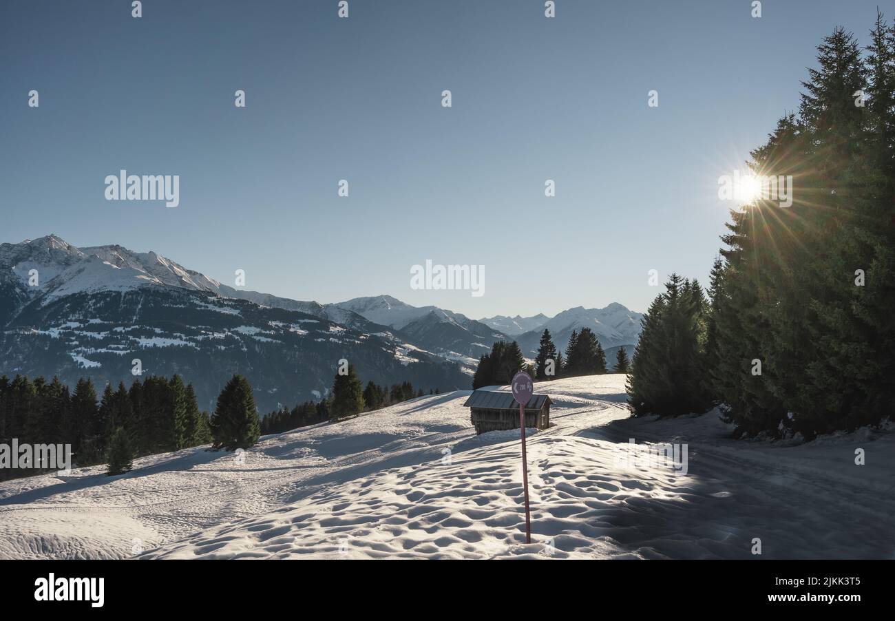 A photo of snow in Laax, a municipality in the Surselva Region in the ...