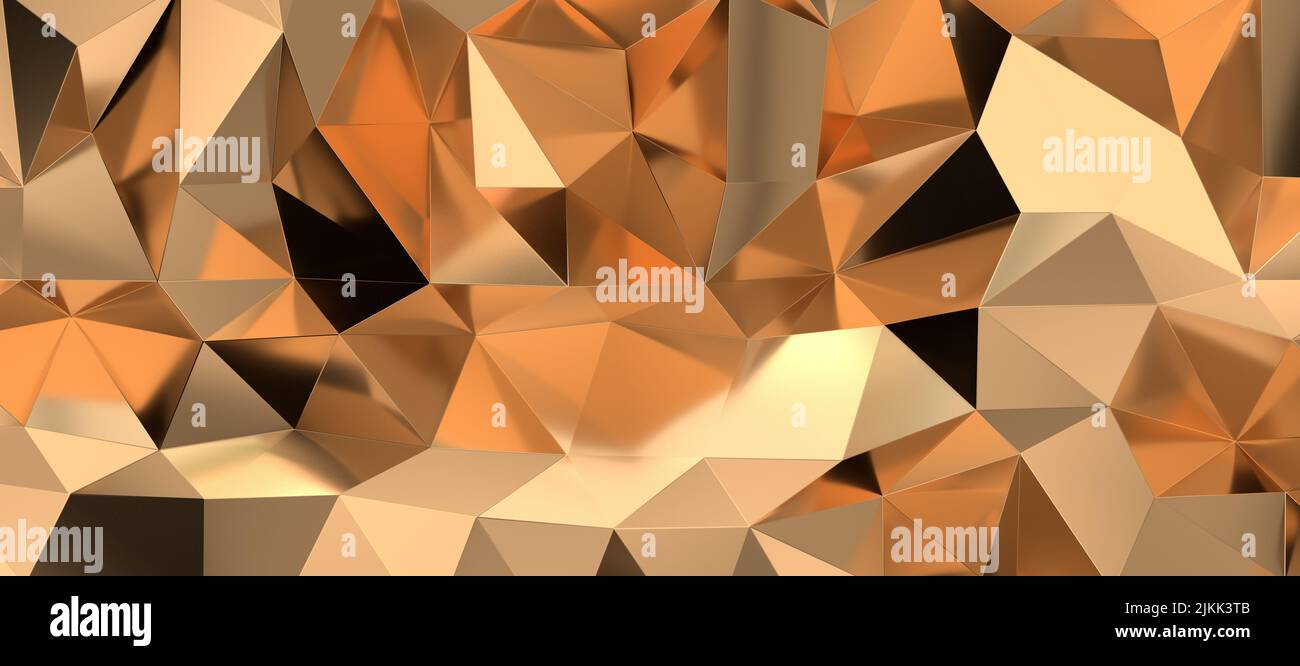 An illustration of gold abstract mosaic background, gold polygon Stock ...