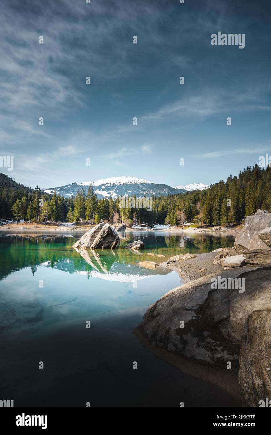 A photo of trees and nature in Caumasee lake near Flims, in the Grisons ...