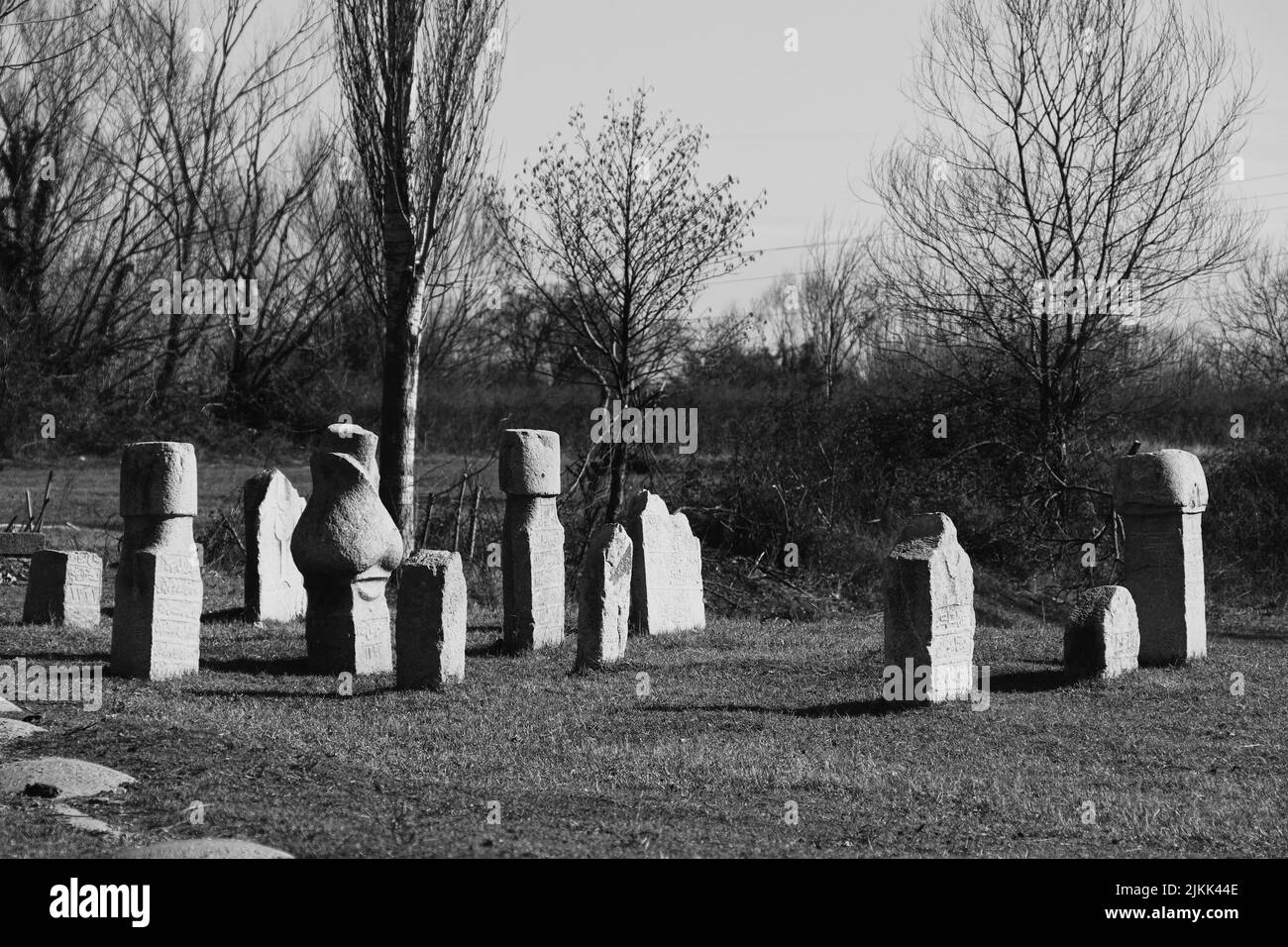 Old cemetery park Black and White Stock Photos & Images - Alamy