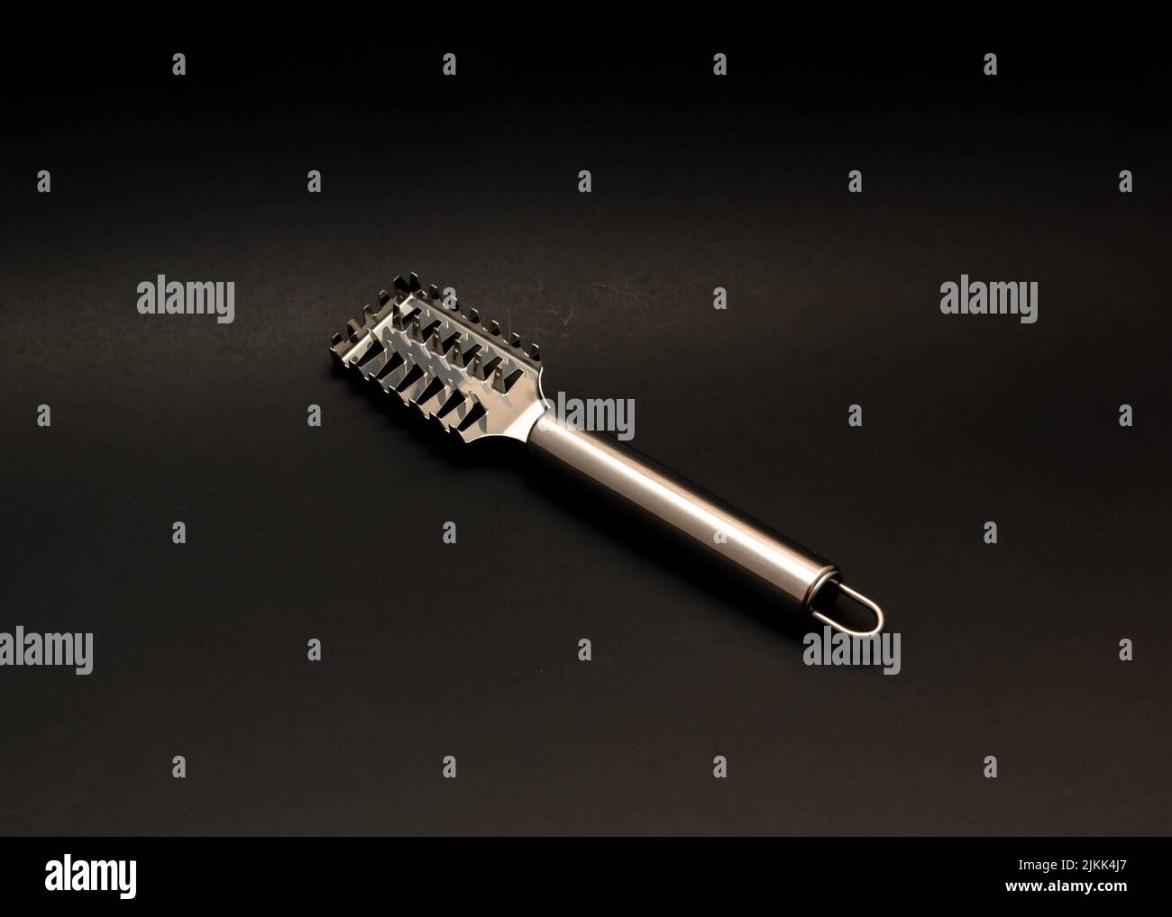 Stainless steel fish scale scraper with hosting pointed edges isolated ...