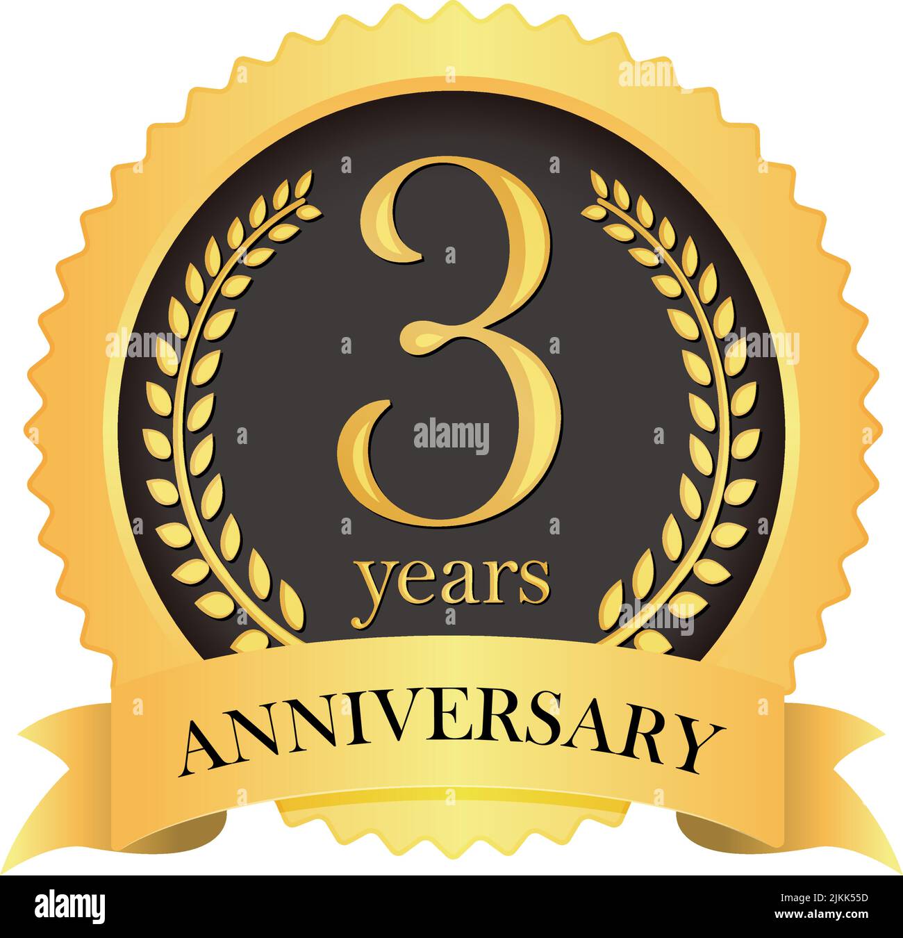 Golden anniversary medal icon | 3rd anniversary Stock Vector Image ...