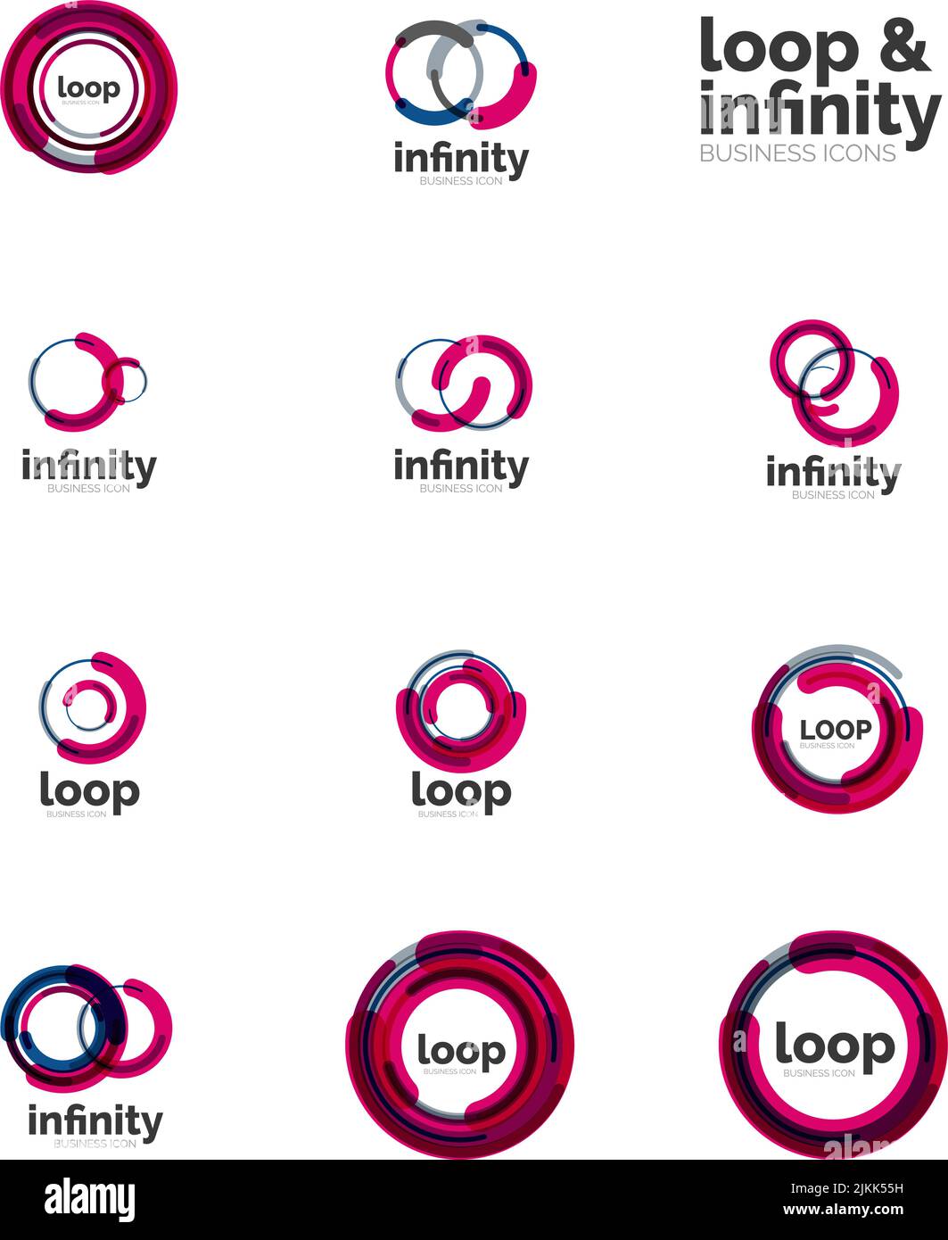 Set of infinity and loop business logos, large collection Stock Vector ...