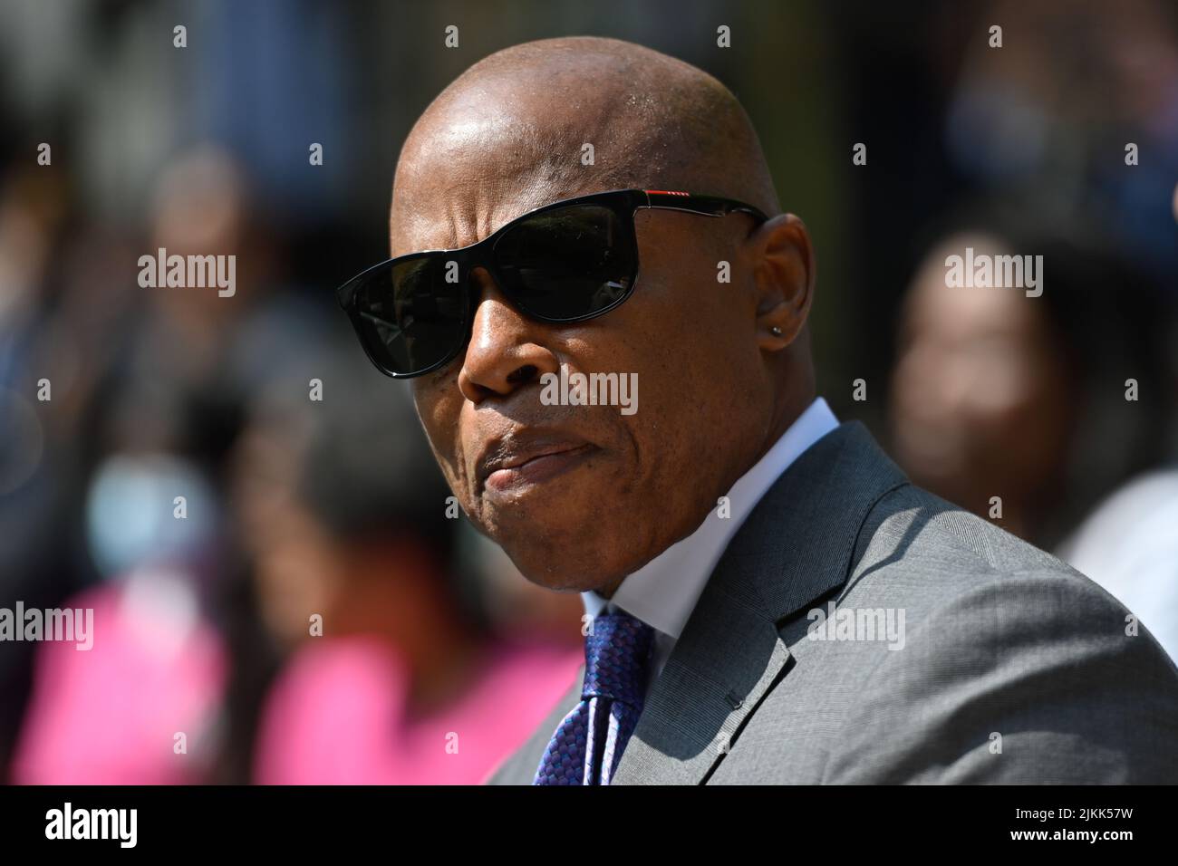 Mayor Eric Adams makes a housing and clean energy announcement at the ...