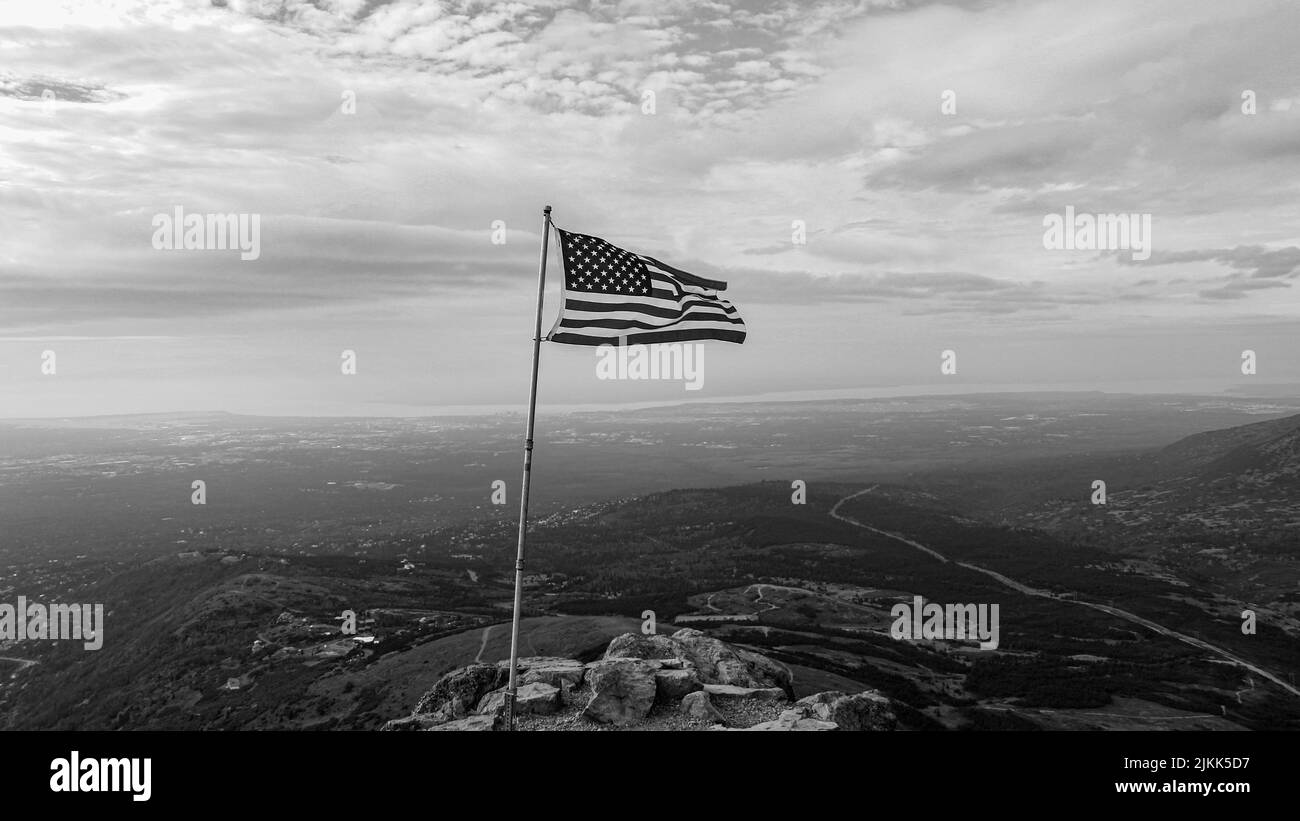 Waving flag country on Black and White Stock Photos & Images - Alamy