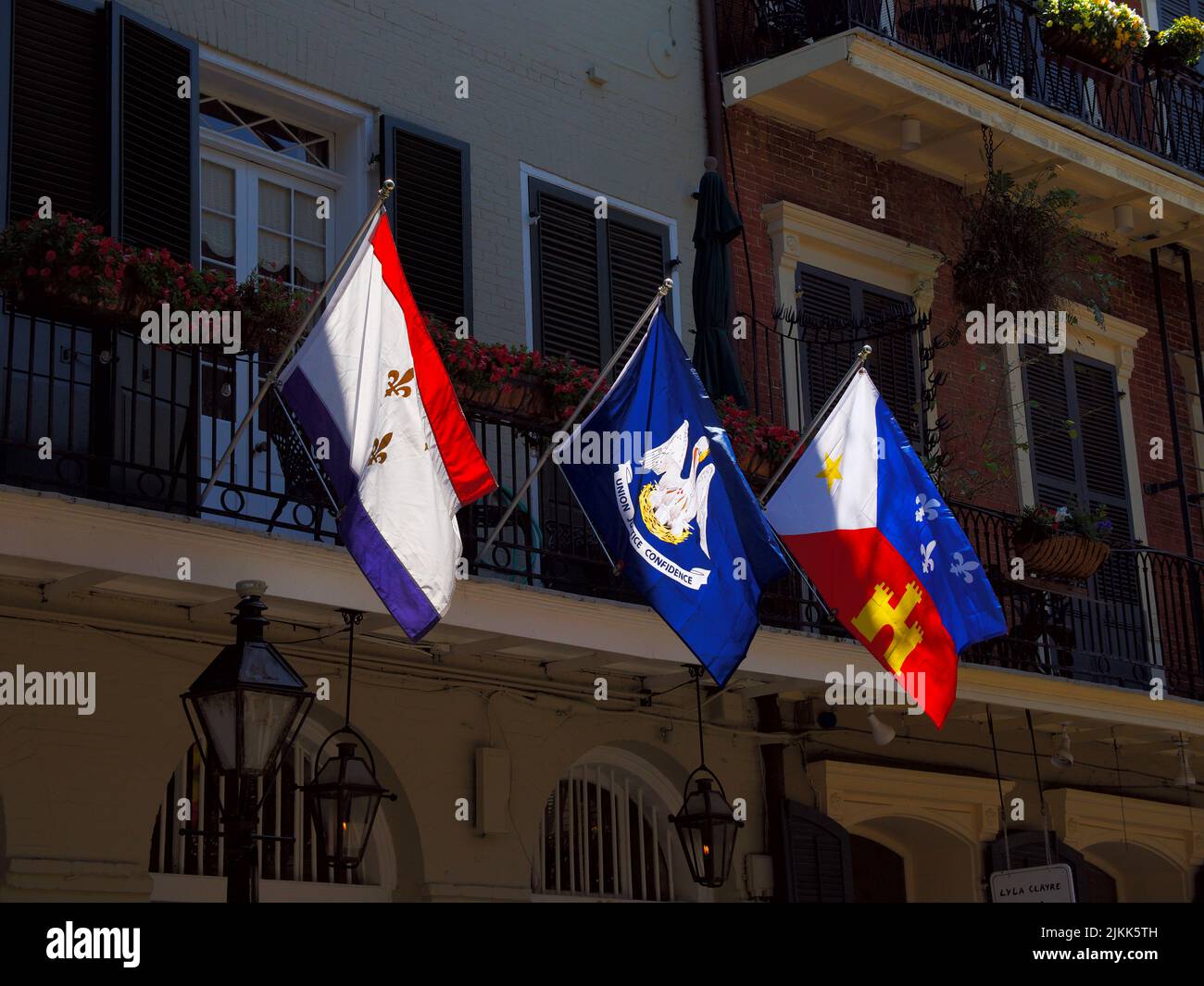The New Orleans and Louisiana flags Stock Photo - Alamy