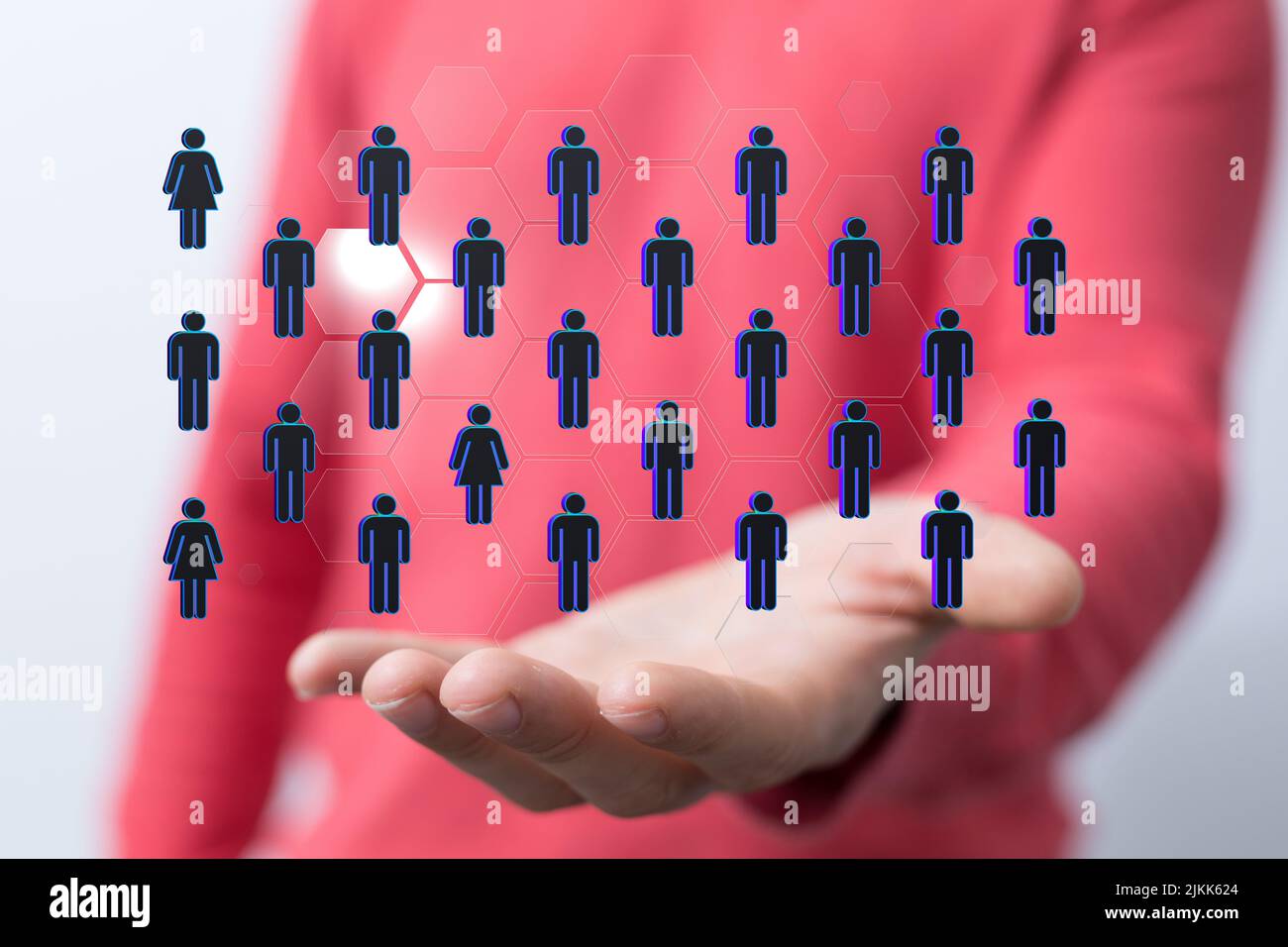 A 3D illustration of human signs on the hand- the concept of digital ...