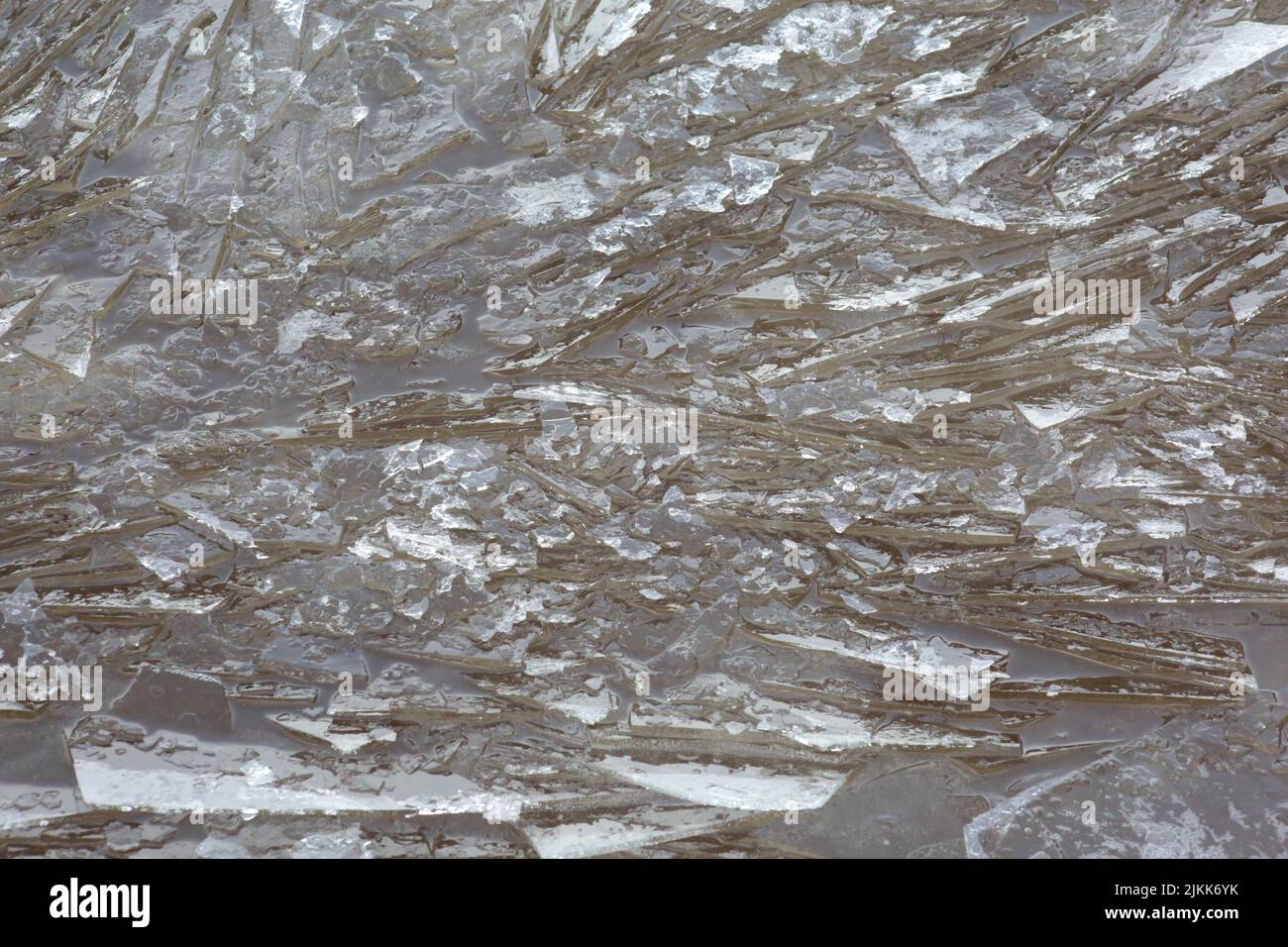 Broken ice shards on the water surface Stock Photo - Alamy