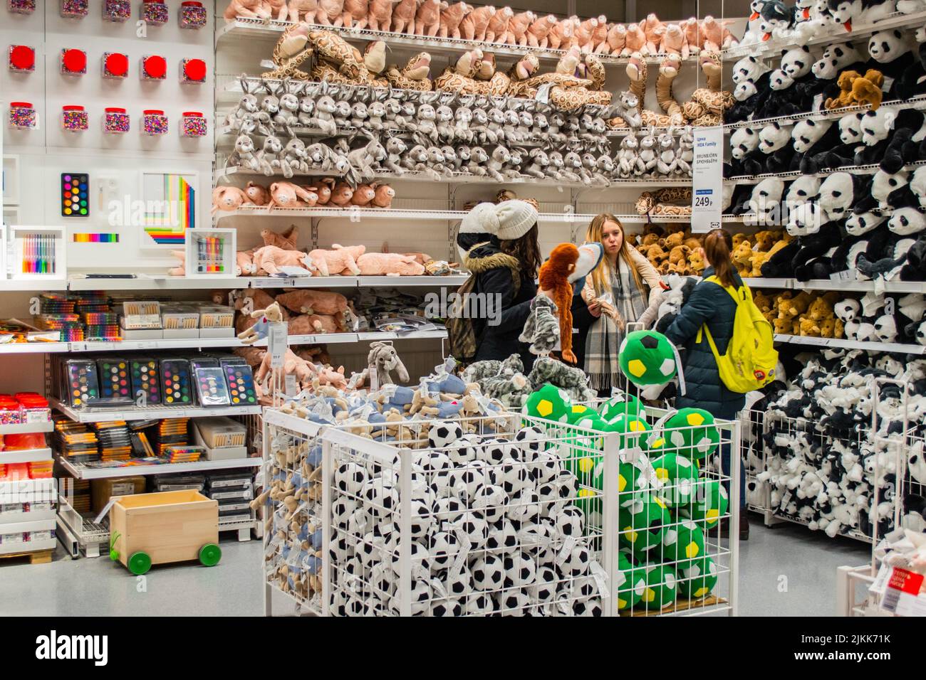 Moscow, Russia, September 2019: In the IKEA store: a group of teenage ...