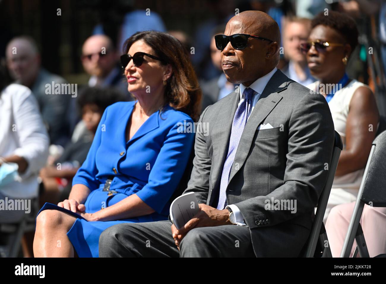 Governor Kathy Hochul and Mayor Eric Adams make a housing and clean ...