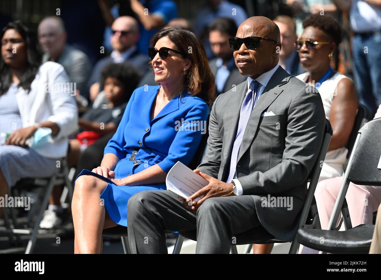 Governor Kathy Hochul and Mayor Eric Adams make a housing and clean ...