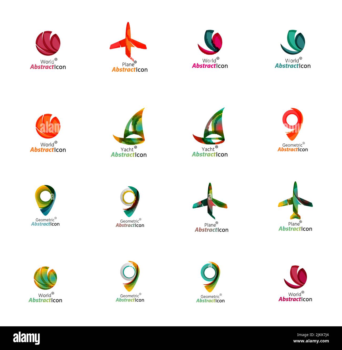 Set of abstract travel logo icons. Business, app or internet web ...