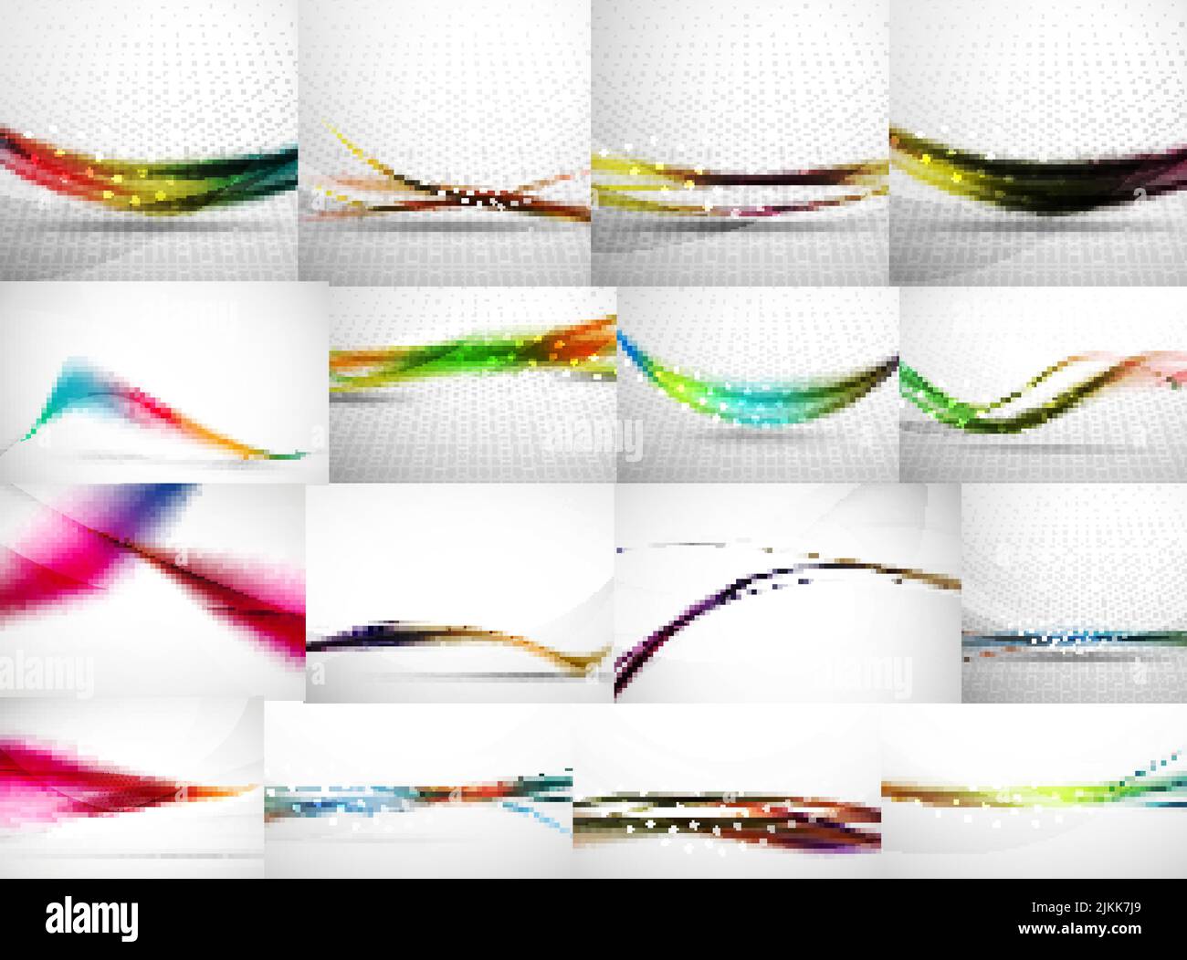 Set of wave flowing blurred motion abstract backgrounds. Smooth ...