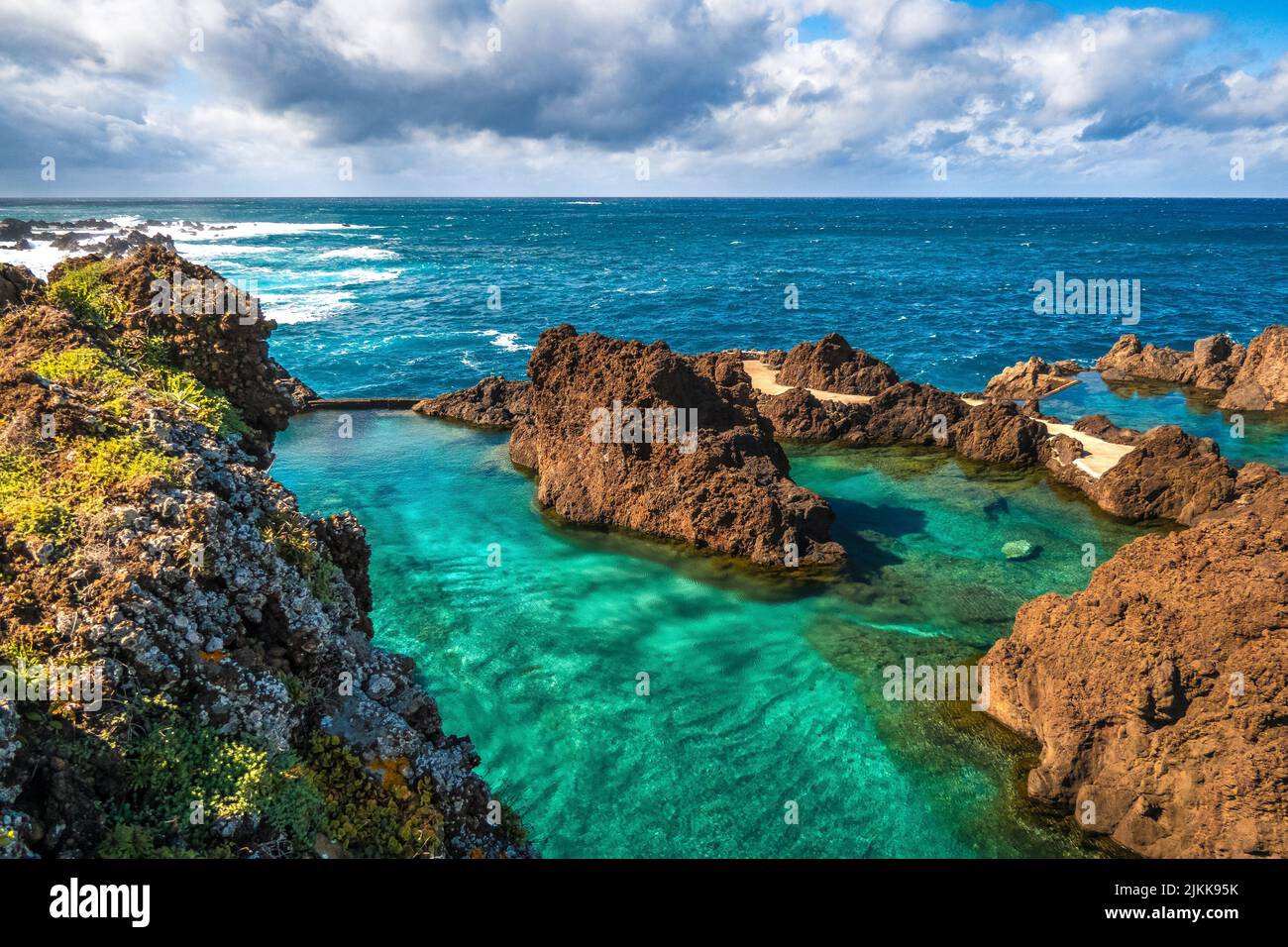 A beautiful view of Portuguese island with sunlight Stock Photo - Alamy