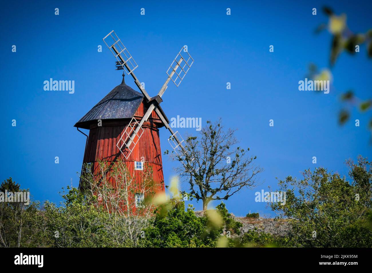 A closeup shot of a windmill in rural area at Sweden Stock Photo - Alamy