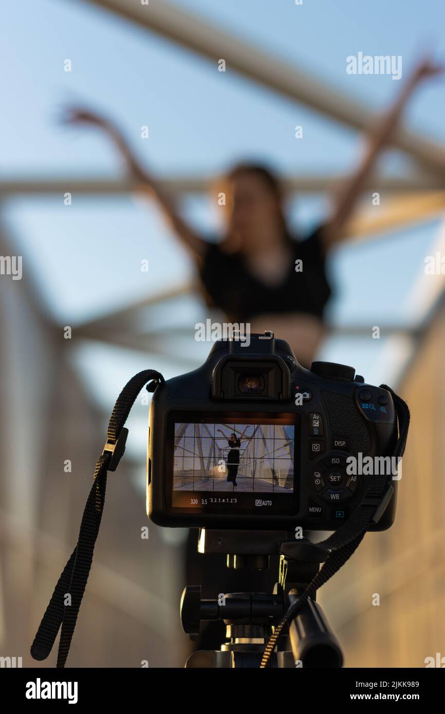 Teenager girl filming smartphone hi-res stock photography and images ...