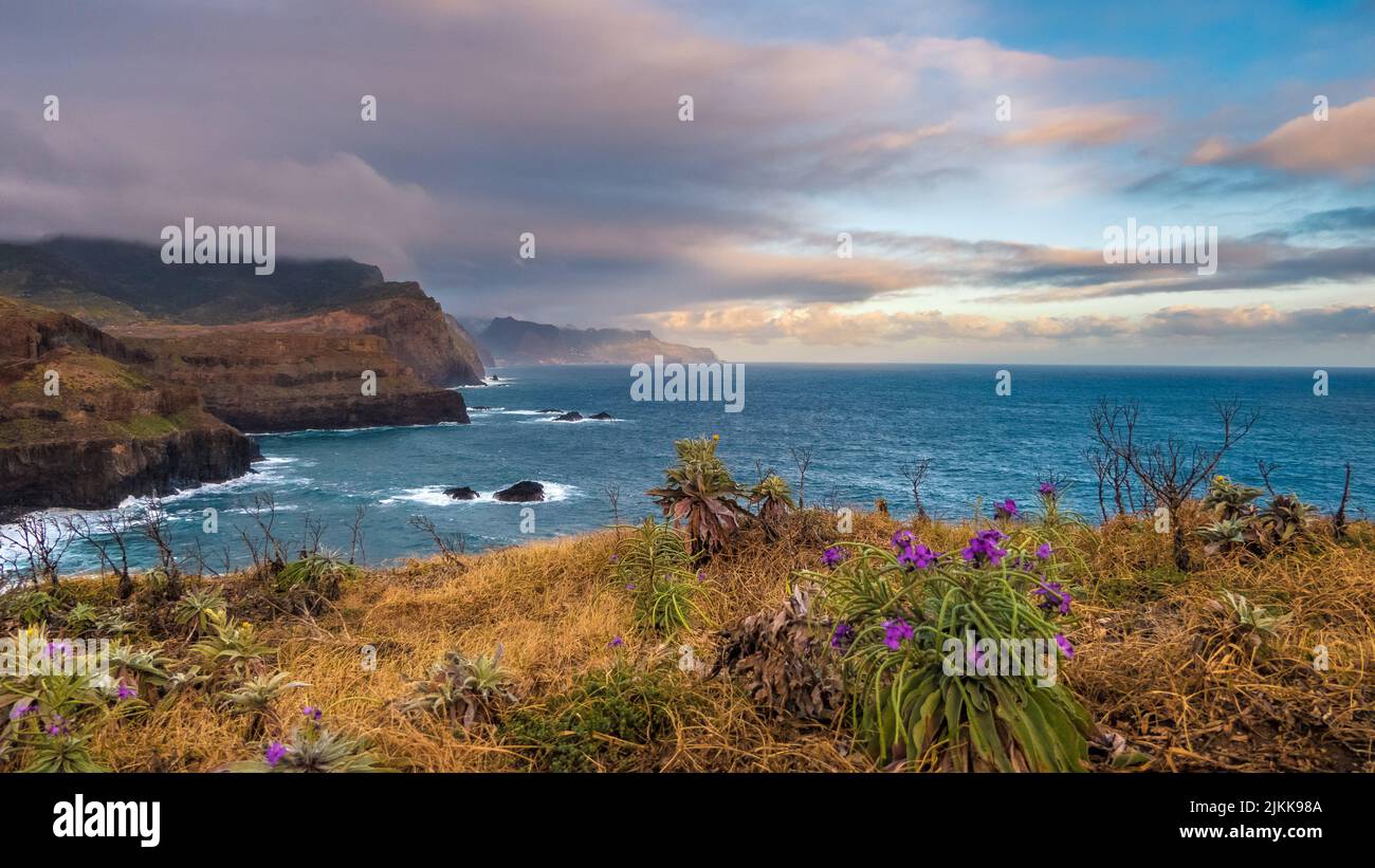 A beautiful view of Portuguese island with sunlight Stock Photo - Alamy